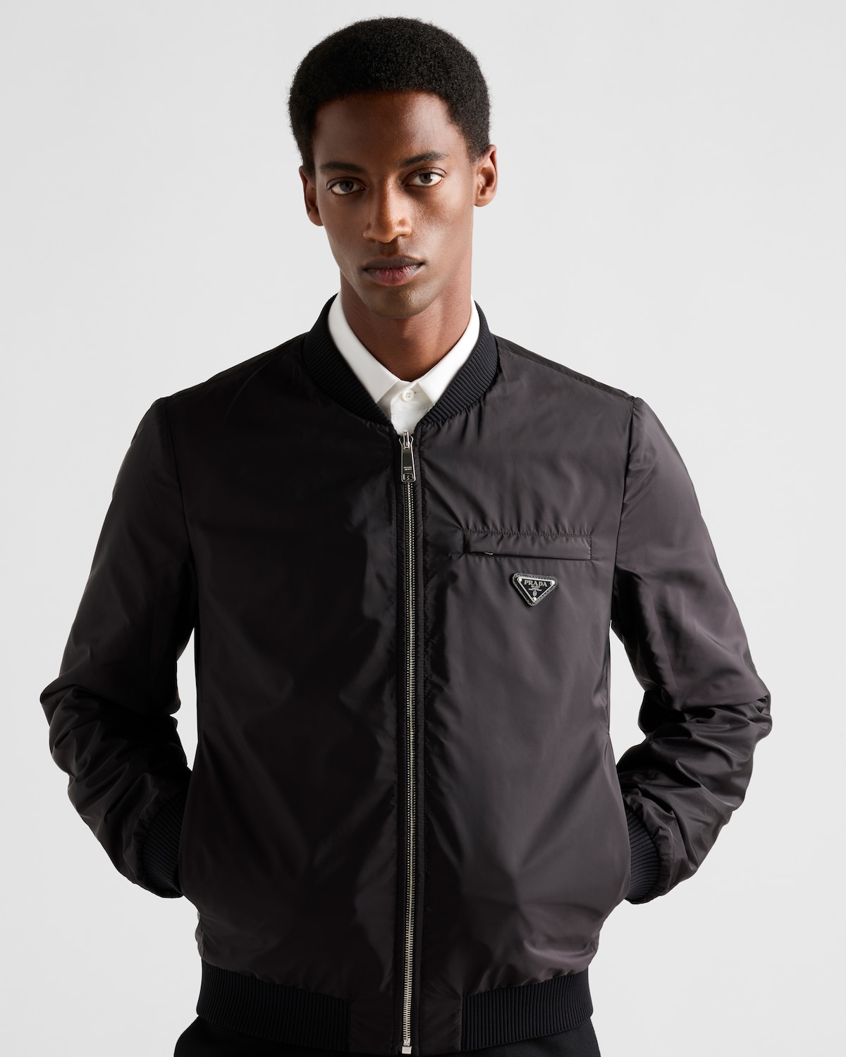 Black Nappa Leather Bomber Jacket | PRADA