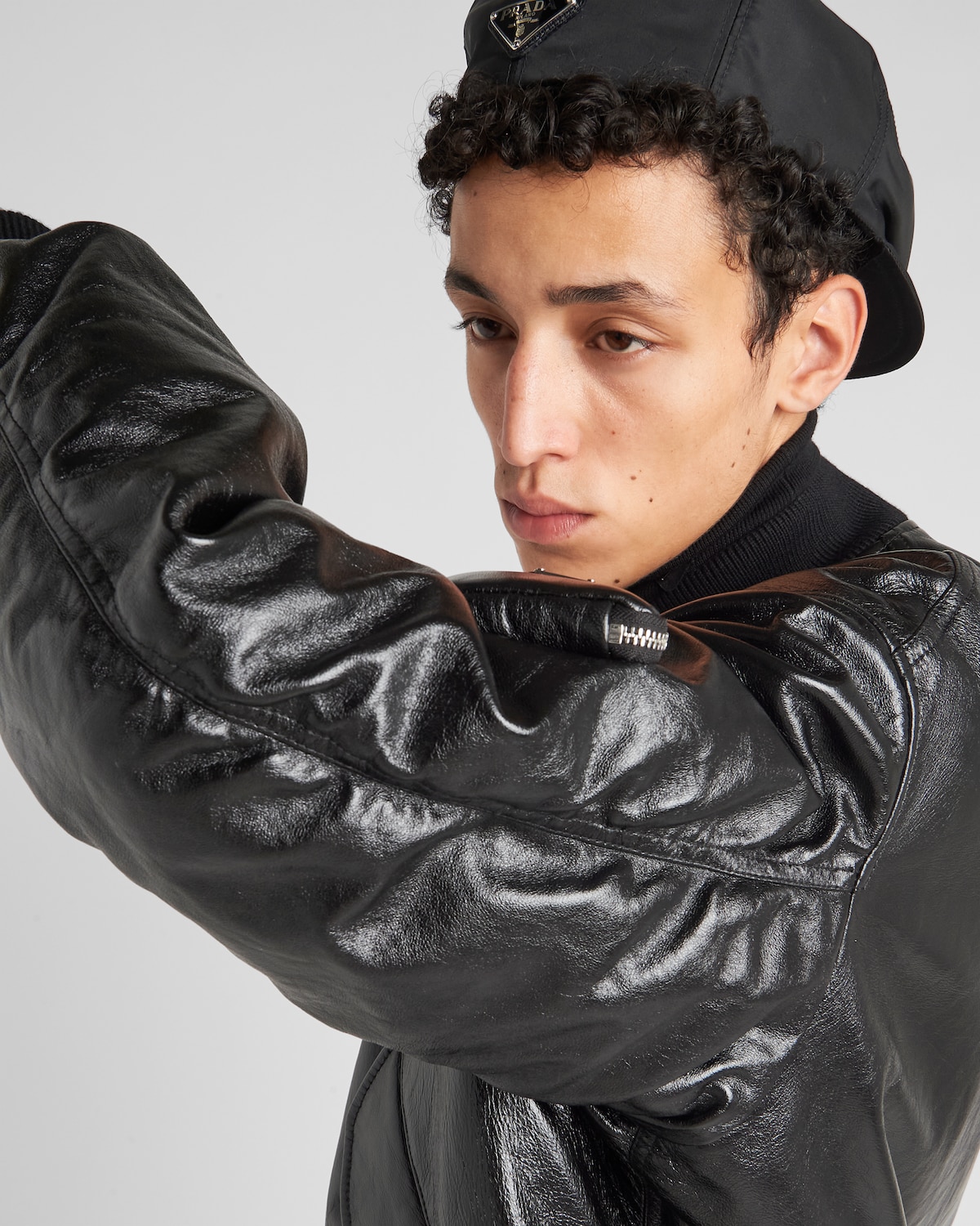 Black Nappa Leather Bomber Jacket | PRADA