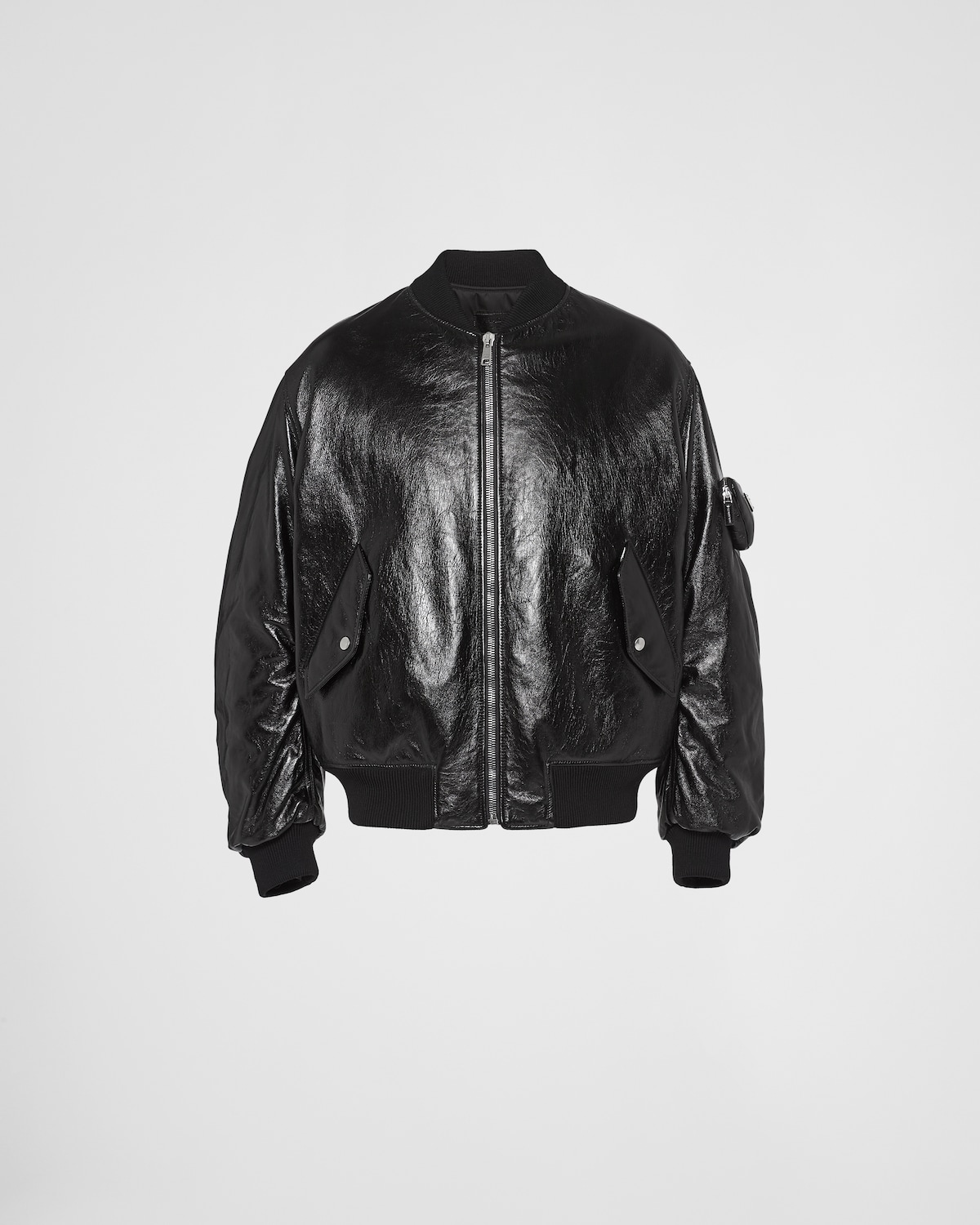 Black Nappa Leather Bomber Jacket | PRADA