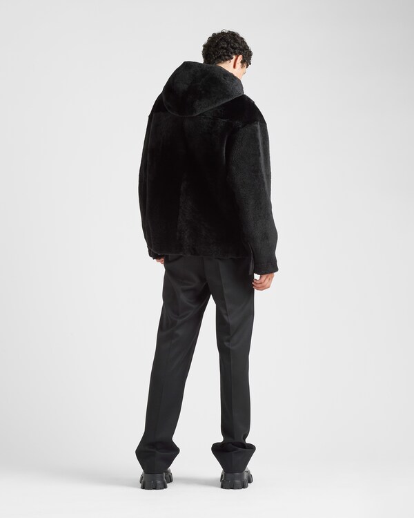 Black/black Reversible Shearling Jacket | PRADA
