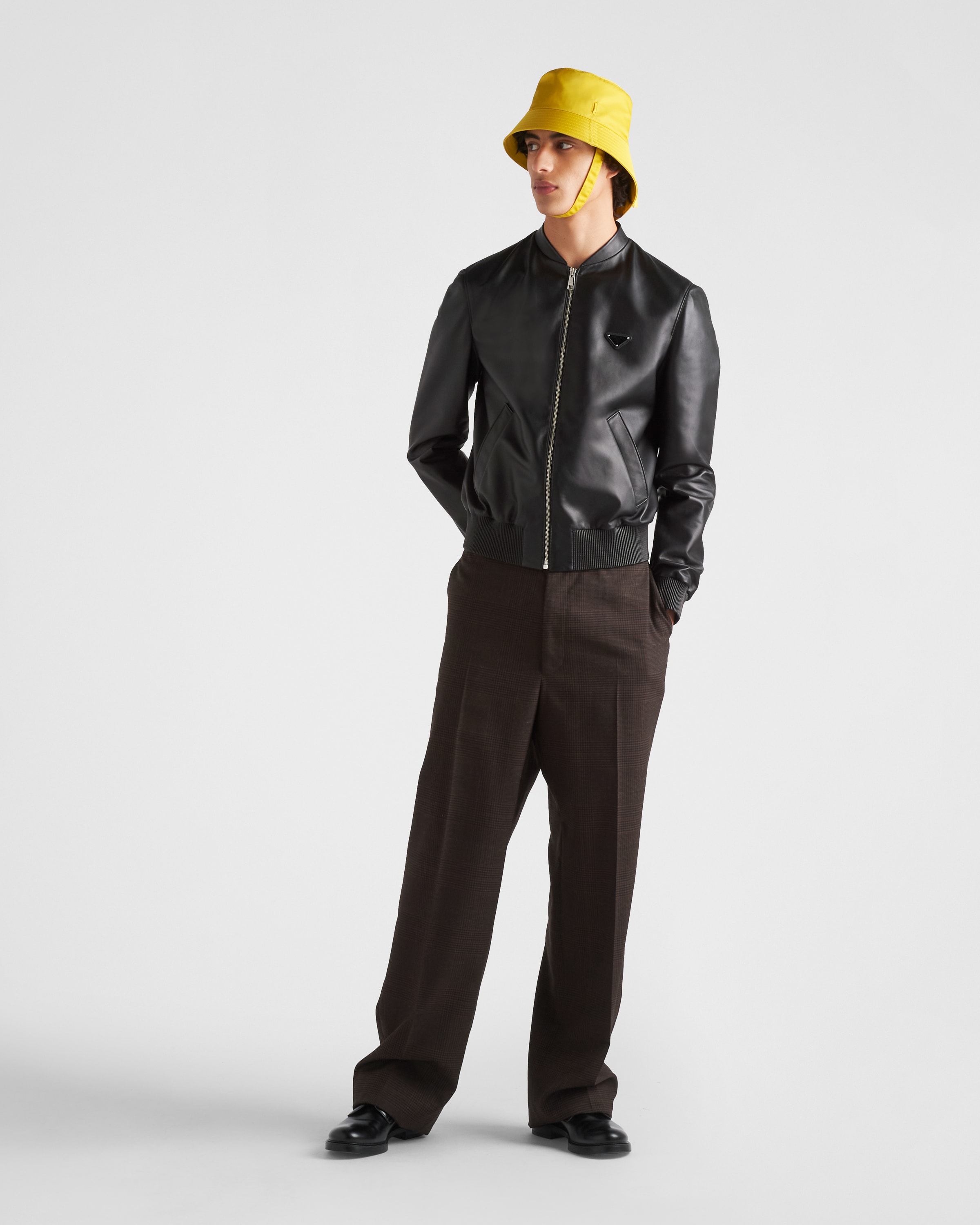 Black Nappa leather bomber jacket | Prada