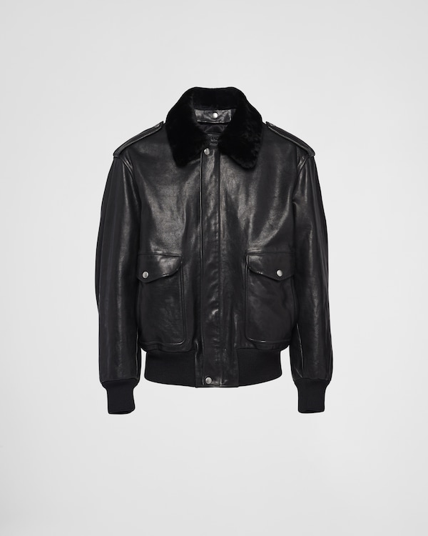 Black Leather Jacket | PRADA