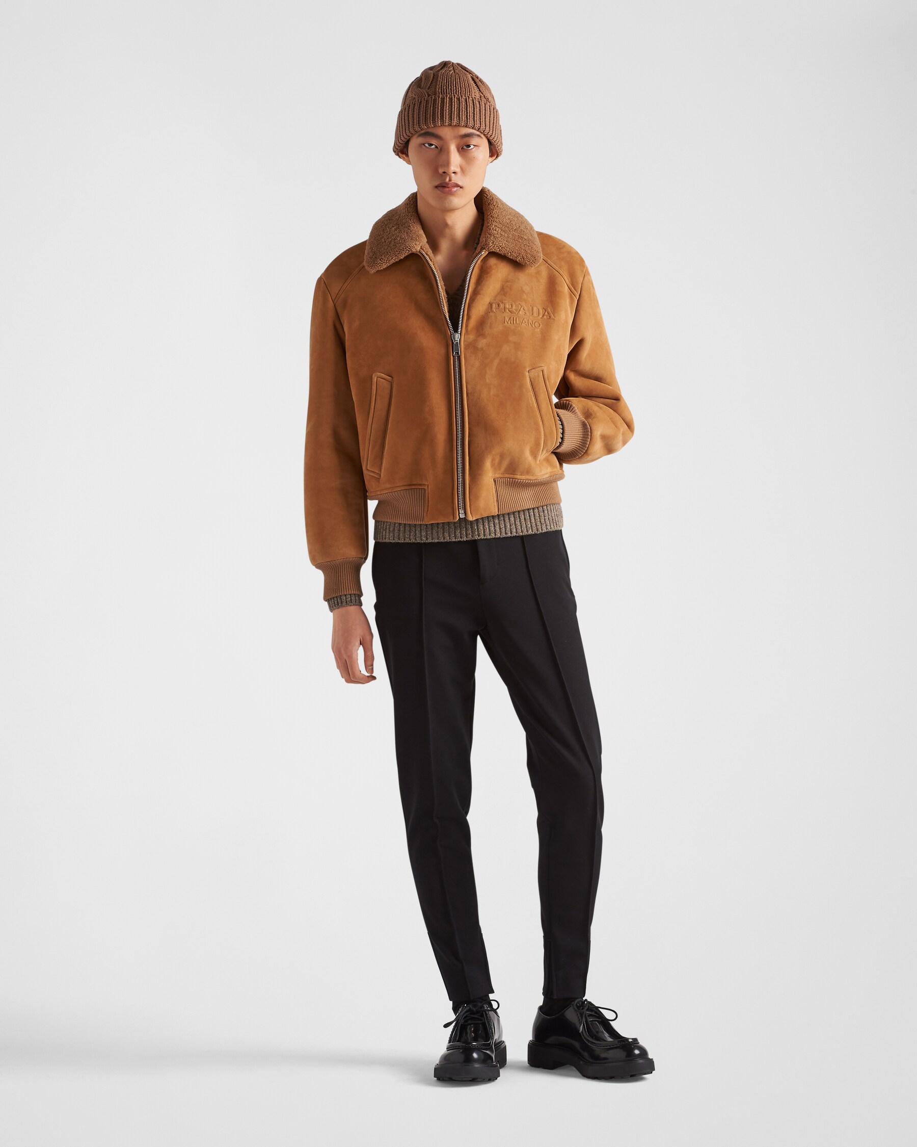 Cork Beige Shearling Jacket | PRADA