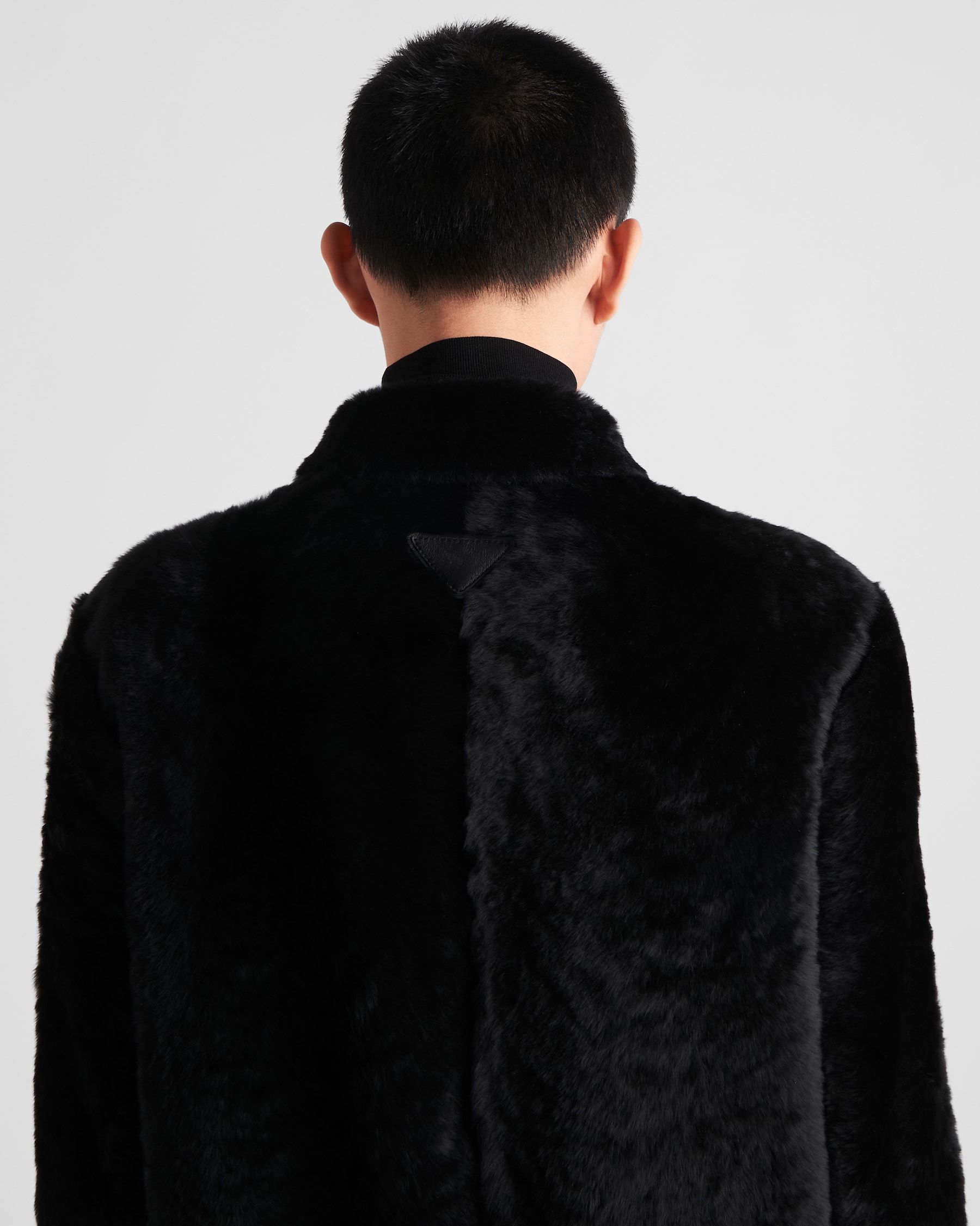 Black Shearling Blouson Jacket | PRADA