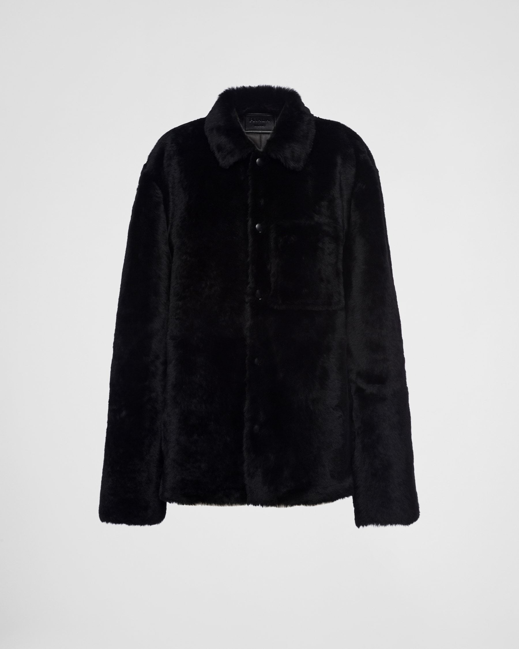 Black Shearling Blouson Jacket | PRADA