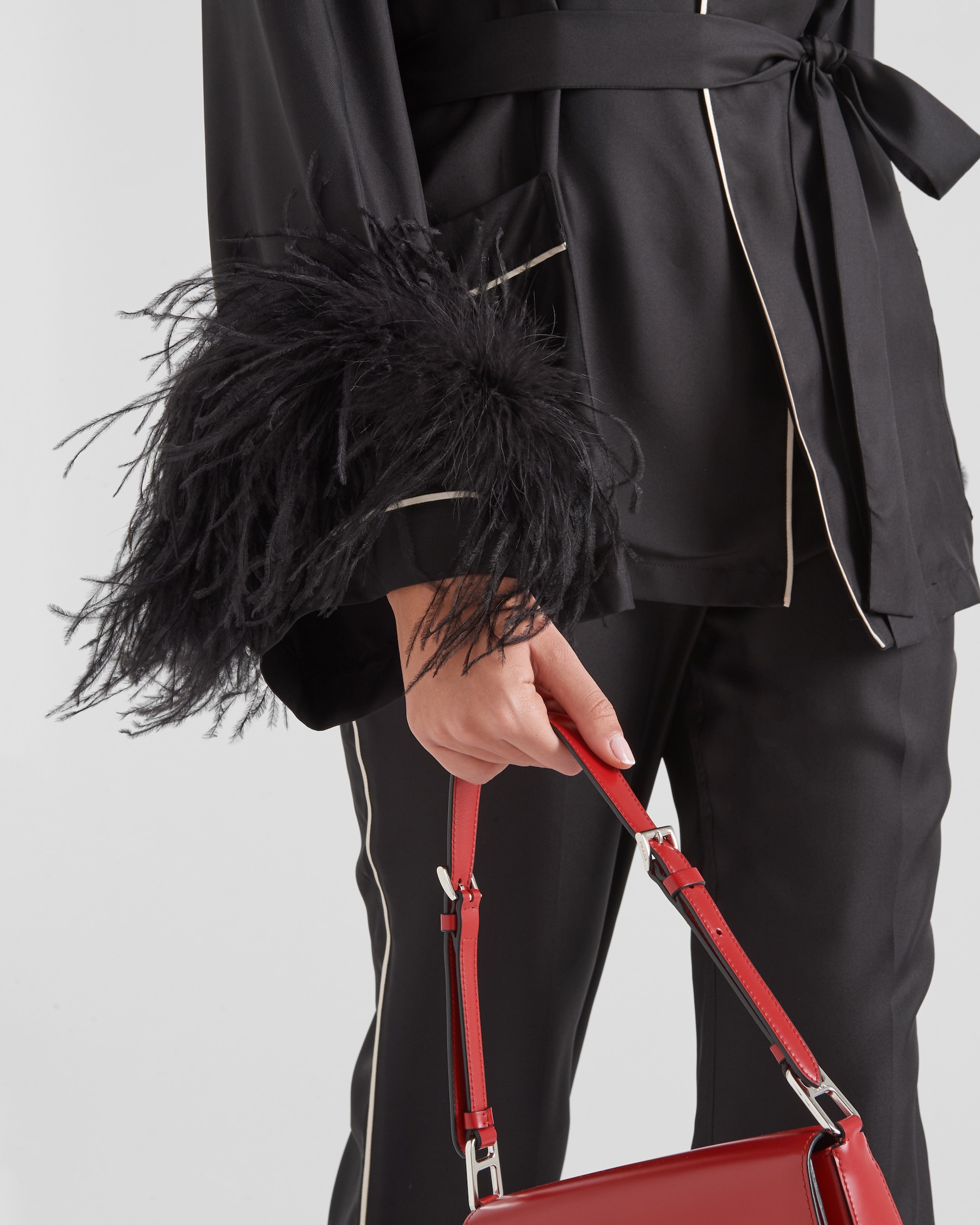 Black Silk Twill Robe | PRADA