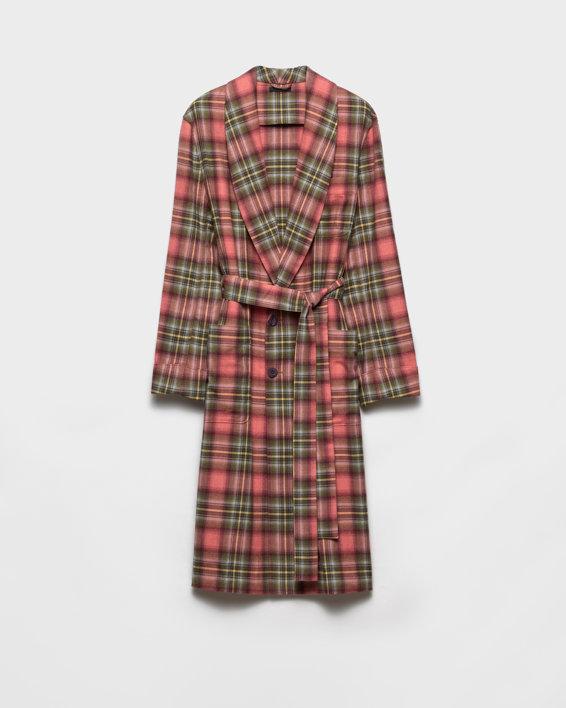 Begonia Pink/sage Green Cotton Robe | PRADA