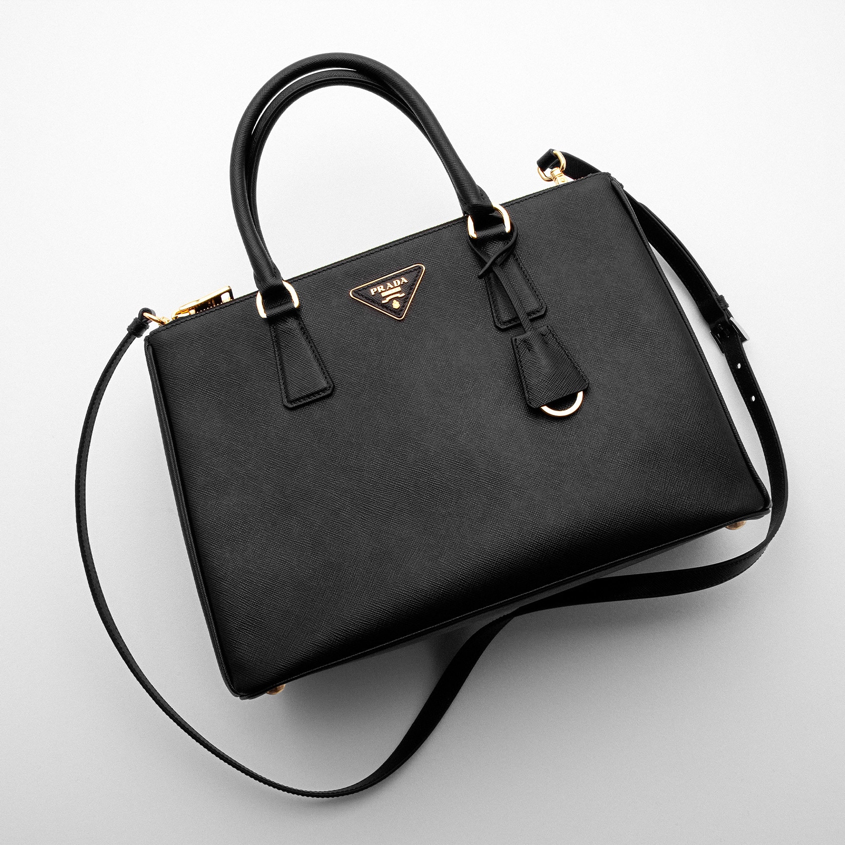 Scarlet Prada Cleo brushed leather shoulder bag with flap | Prada