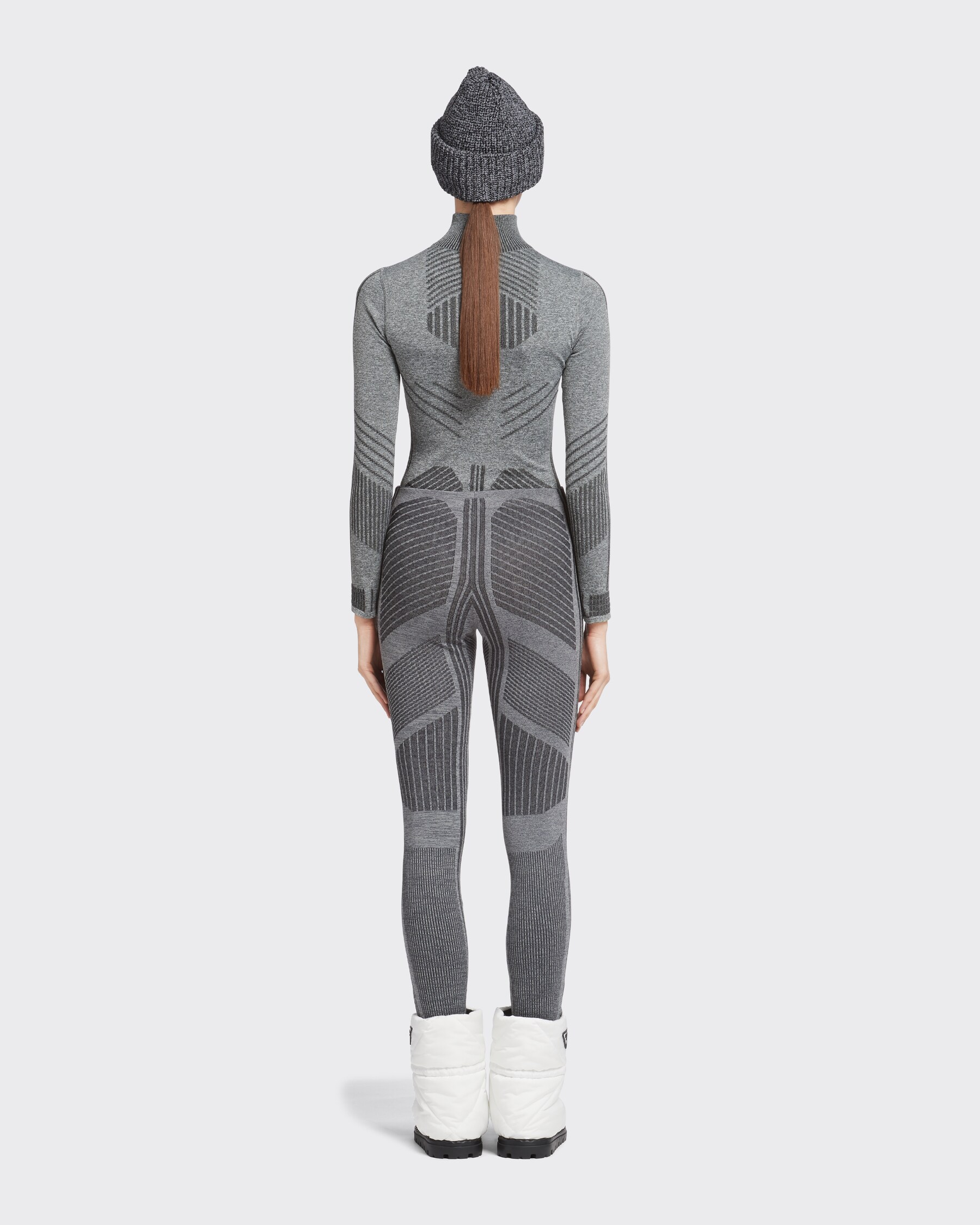 Grey Tech Rec Re-nylon Piqué Leggings | PRADA