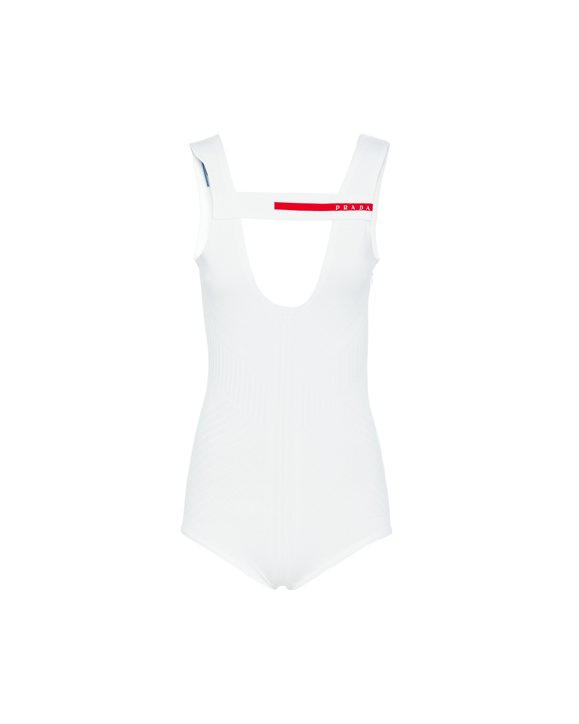 White/white Polyester bodysuit | Prada