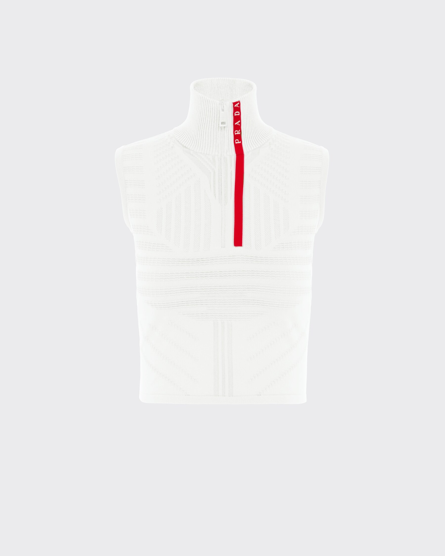 White/white Polyester Sleeveless Top | PRADA