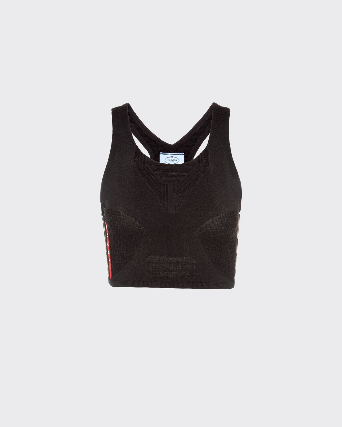 Black/white Soft Rec Polyester Tank Top | PRADA