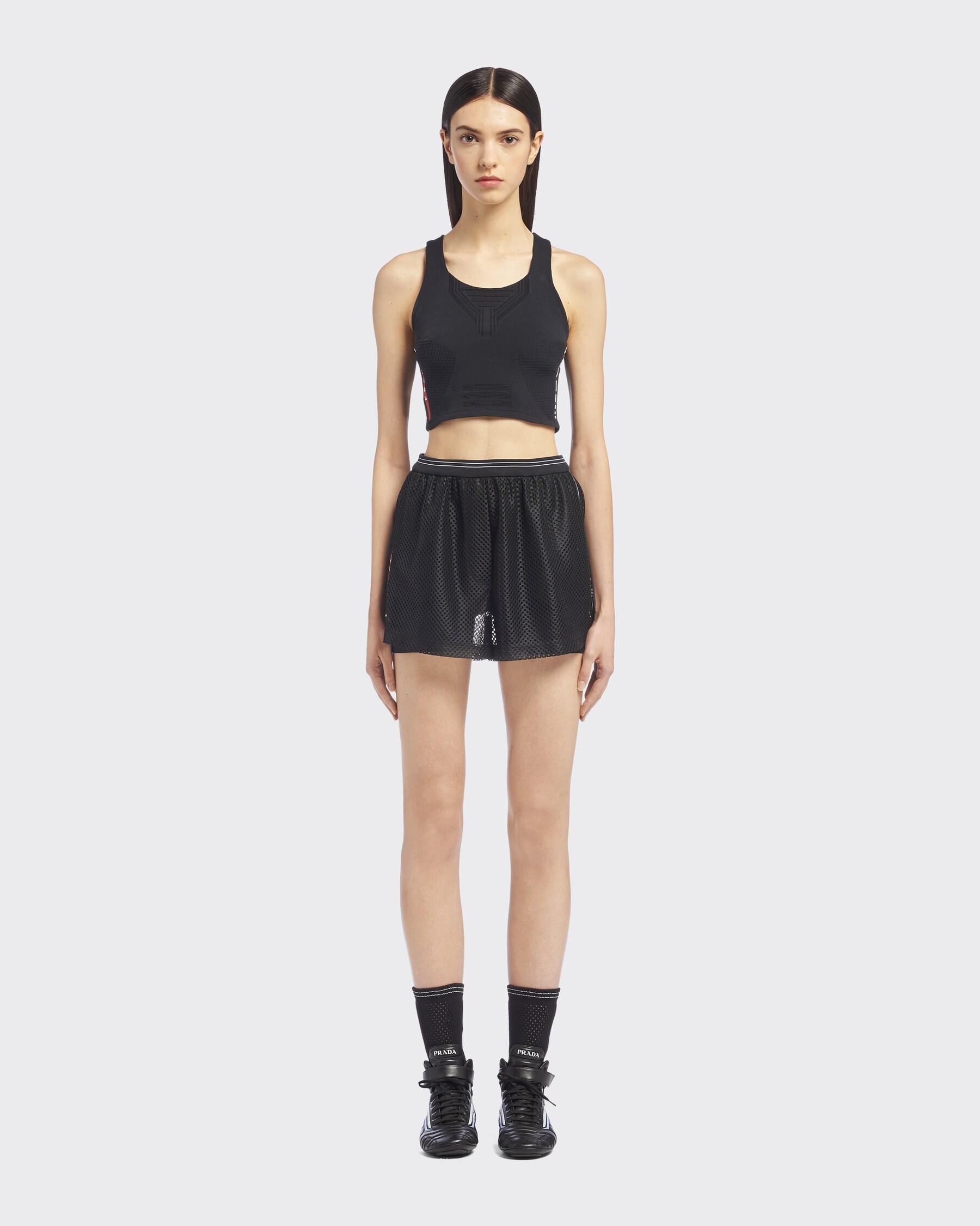Black Mesh Shorts | PRADA