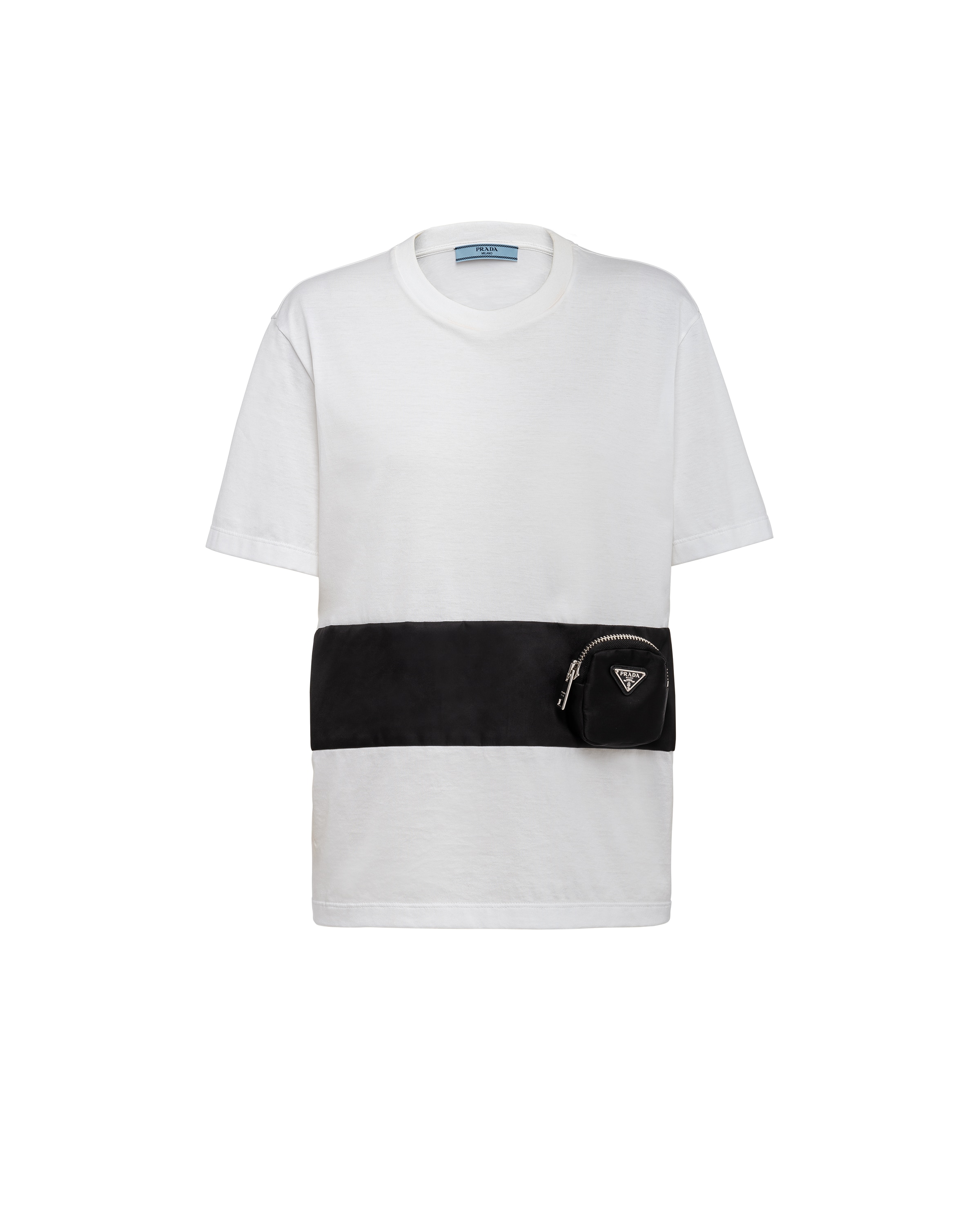 White/black Jersey T-shirt | Prada