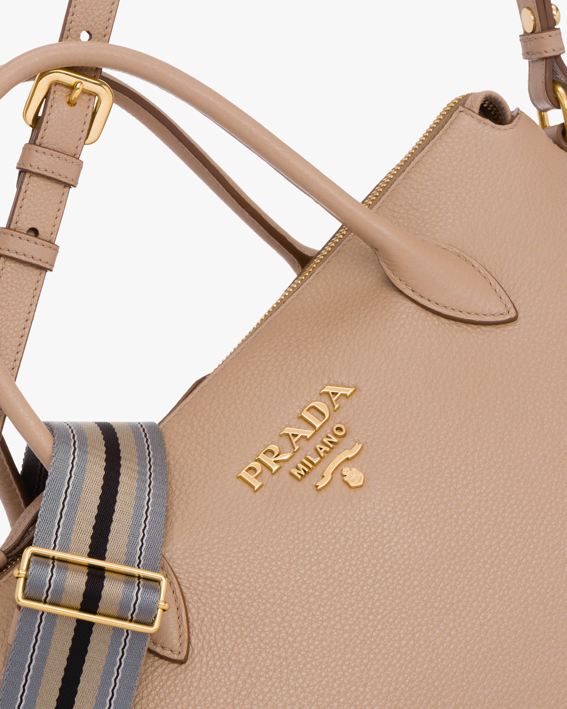 Cameo Beige Leather Handbag | Prada