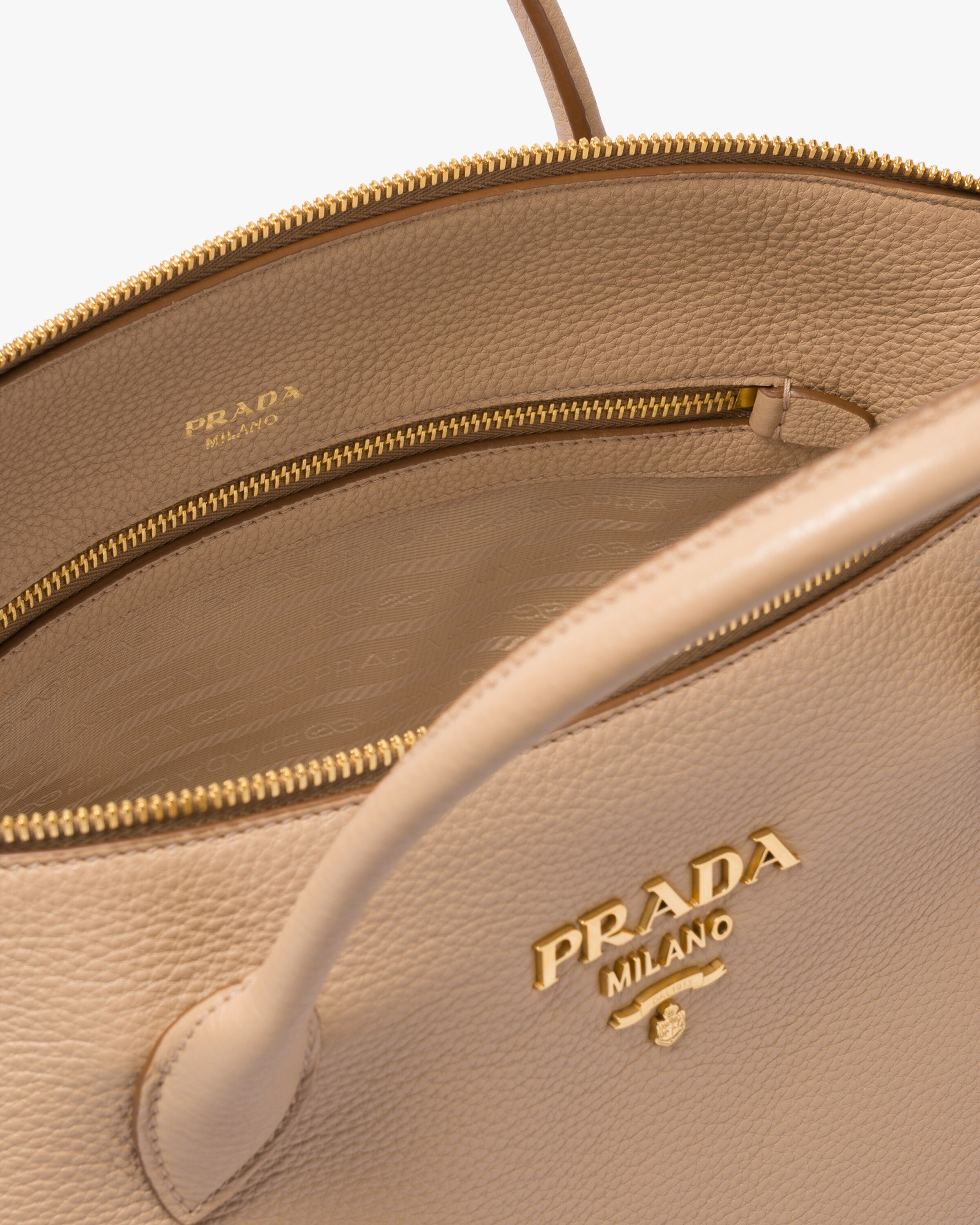Cameo Beige Leather Handbag | Prada