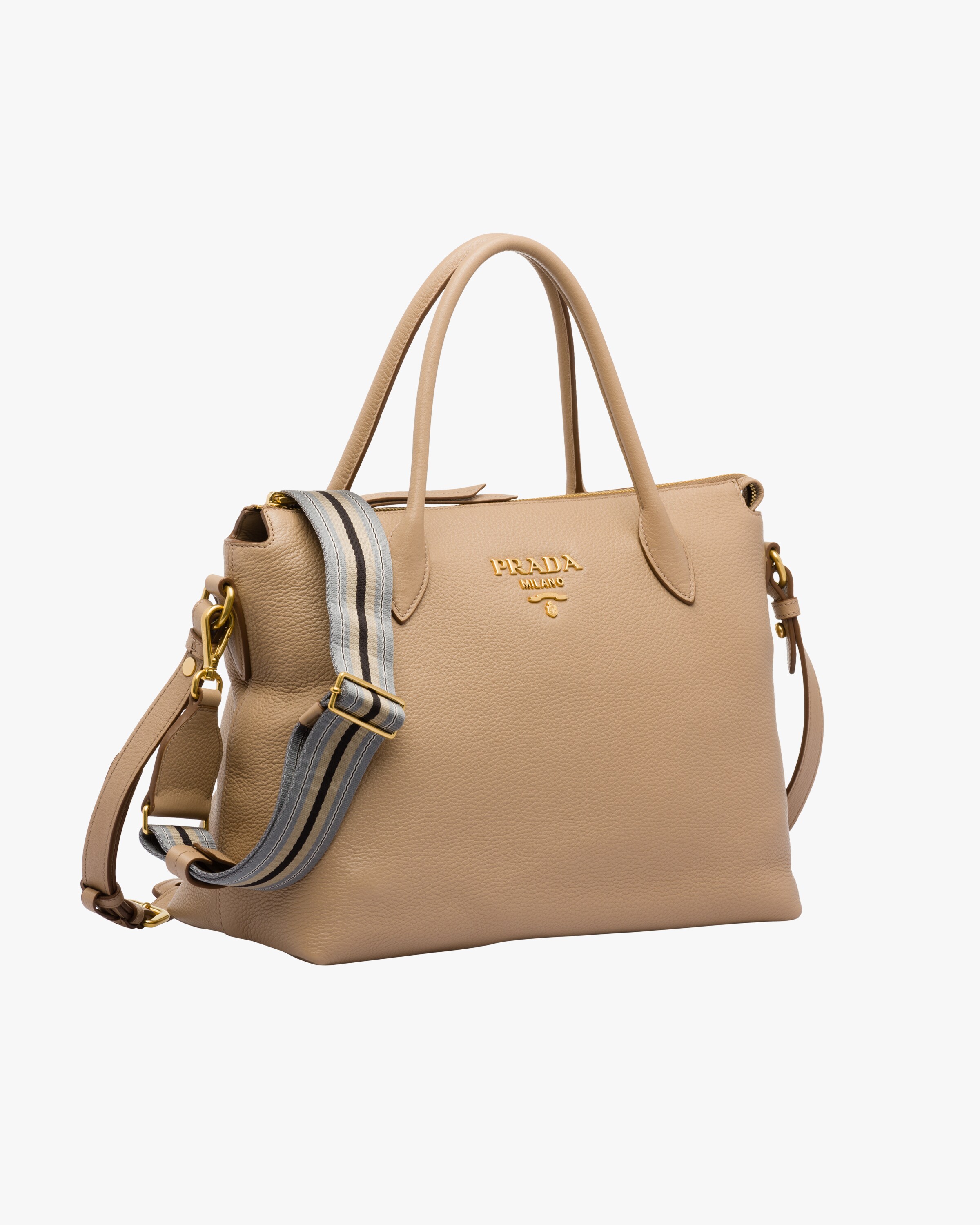 Cameo Beige Leather Handbag | Prada