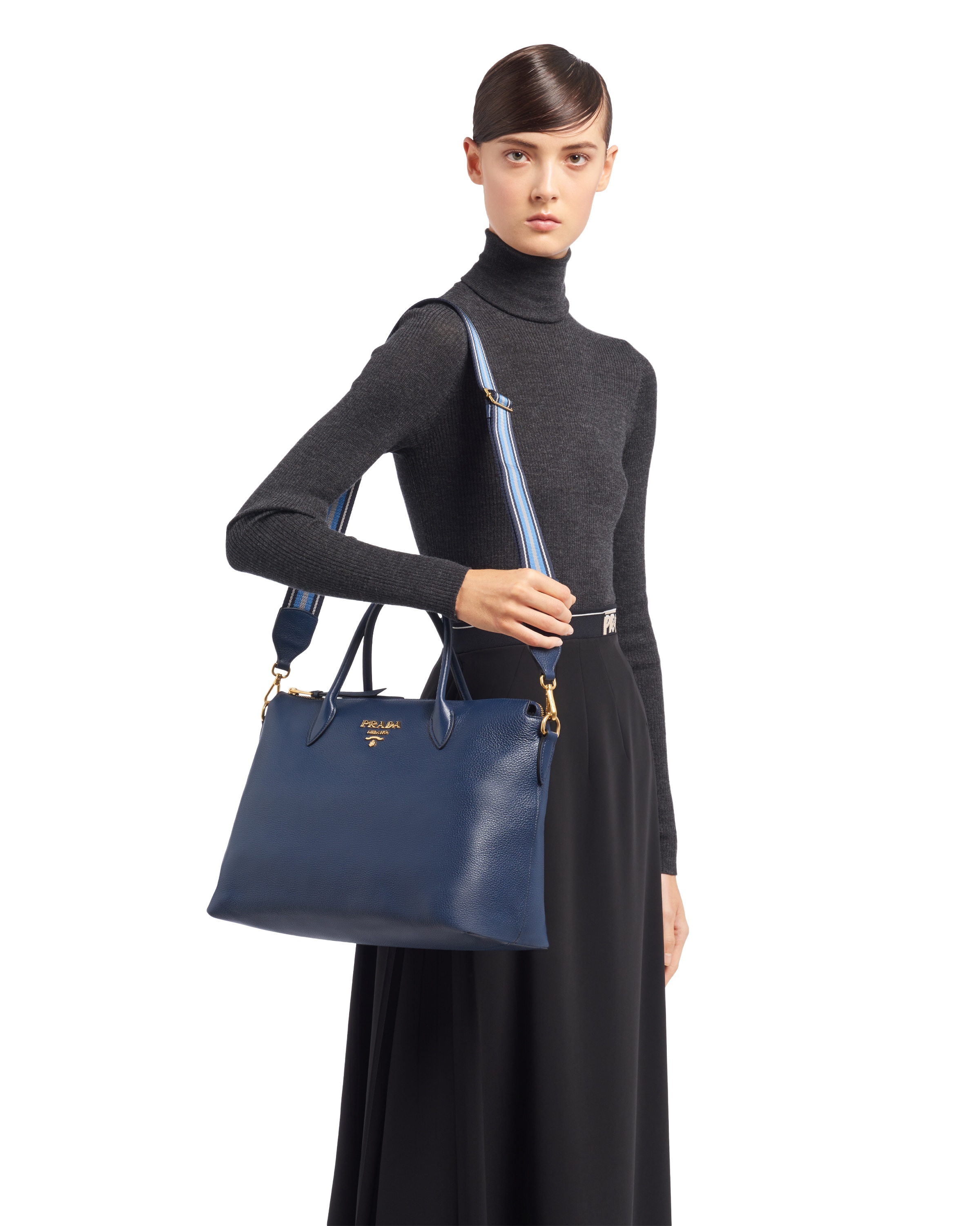 Ostseeblau Handtasche aus Leder | Prada