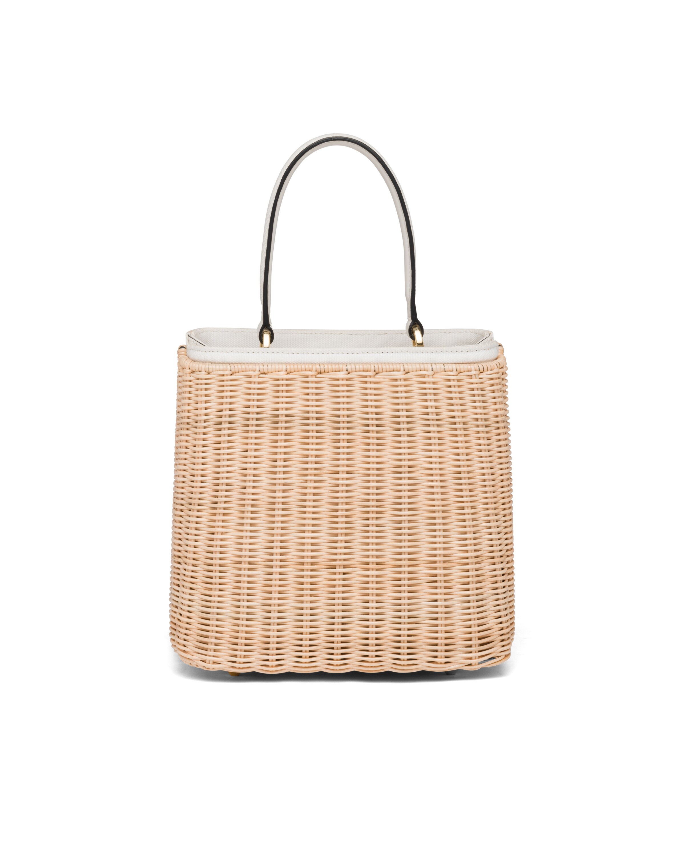 Wicker and Canvas Handbag | Prada