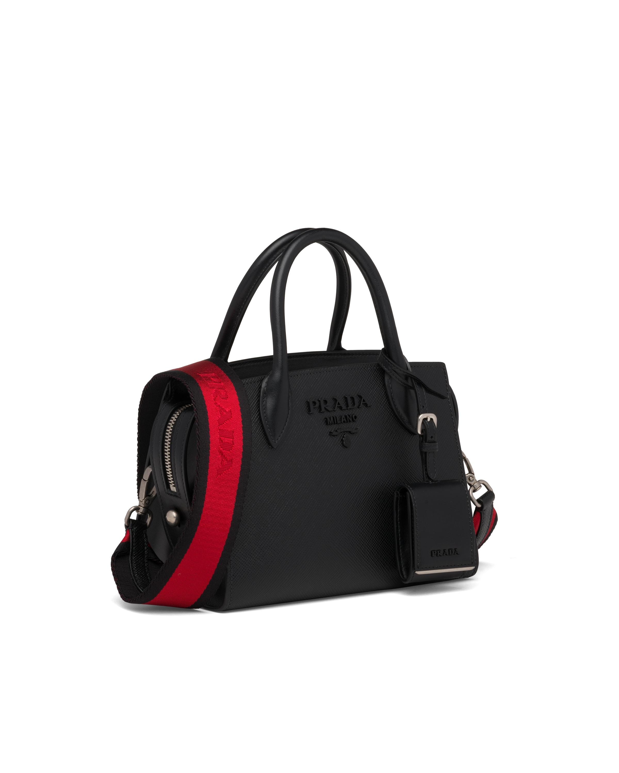 Black Saffiano Leather Prada Monochrome Bag | Prada