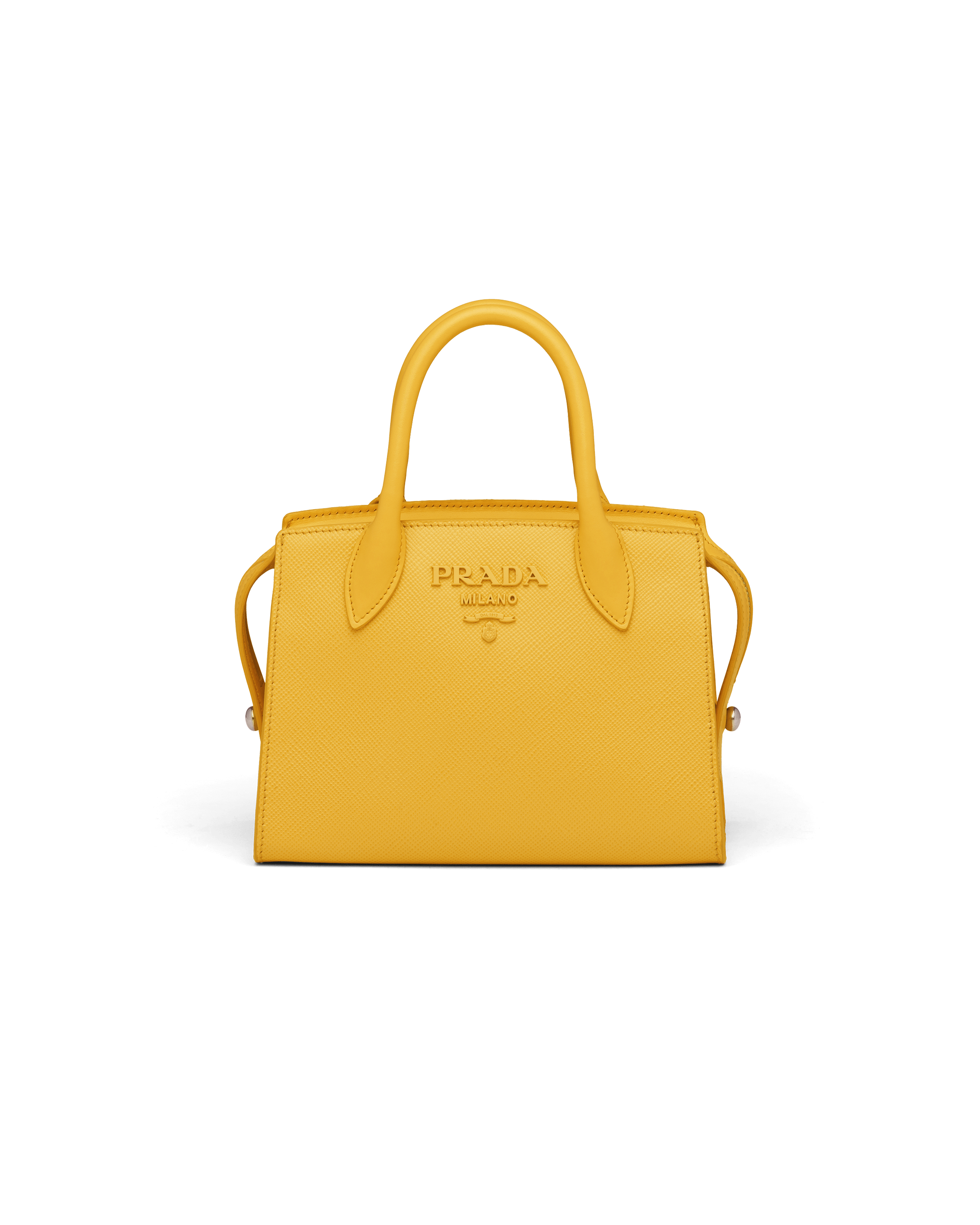 Yellow Saffiano Leather Prada Monochrome Bag | Prada