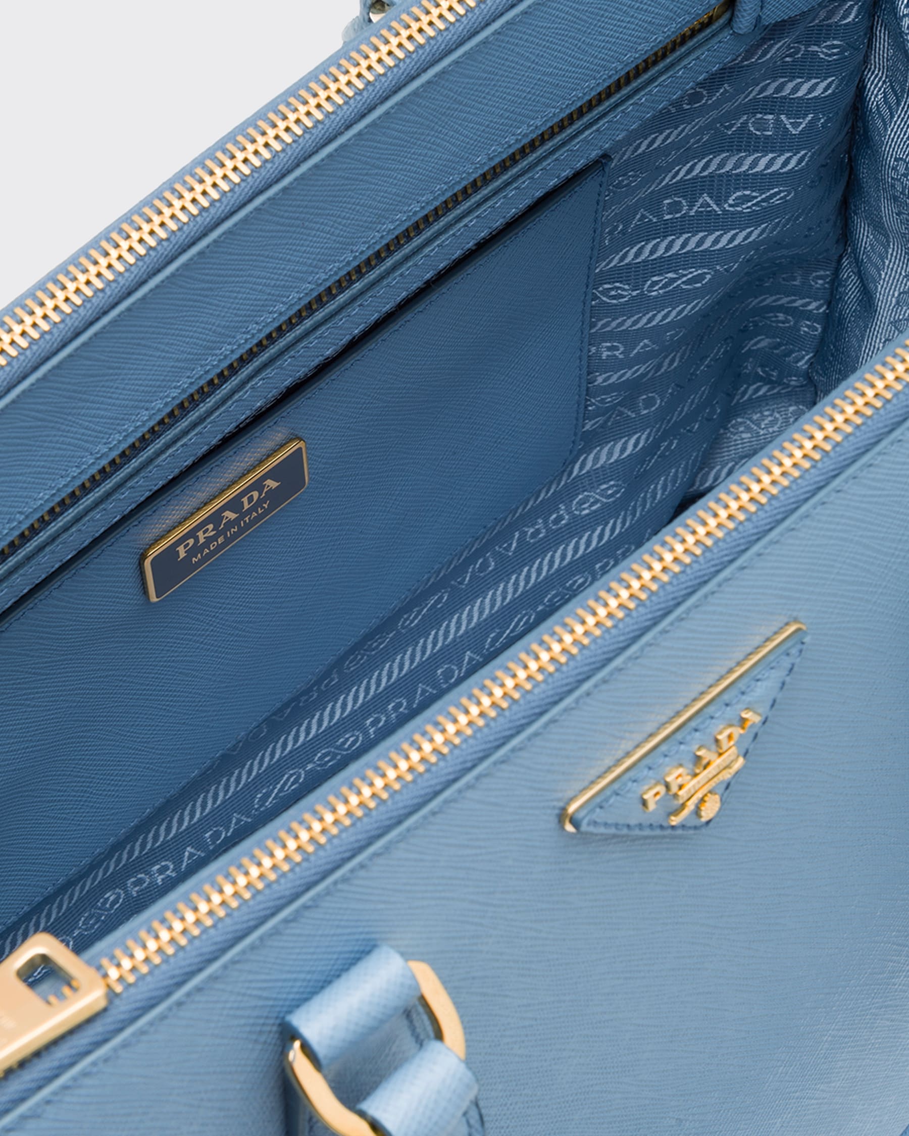 Astral Blue Large Prada Galleria Saffiano Leather Bag | PRADA