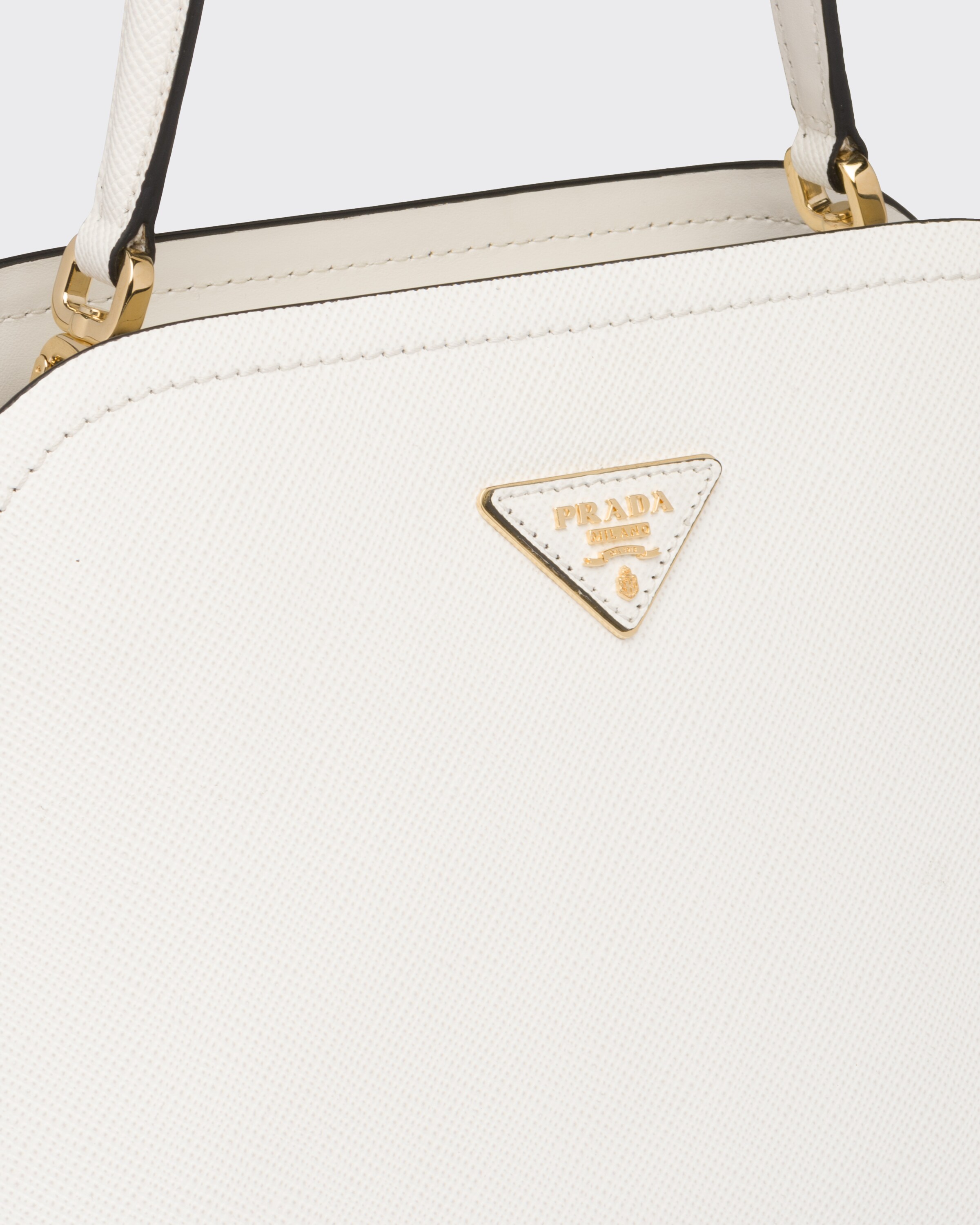 White Medium Saffiano Leather Prada Matinée Bag | PRADA