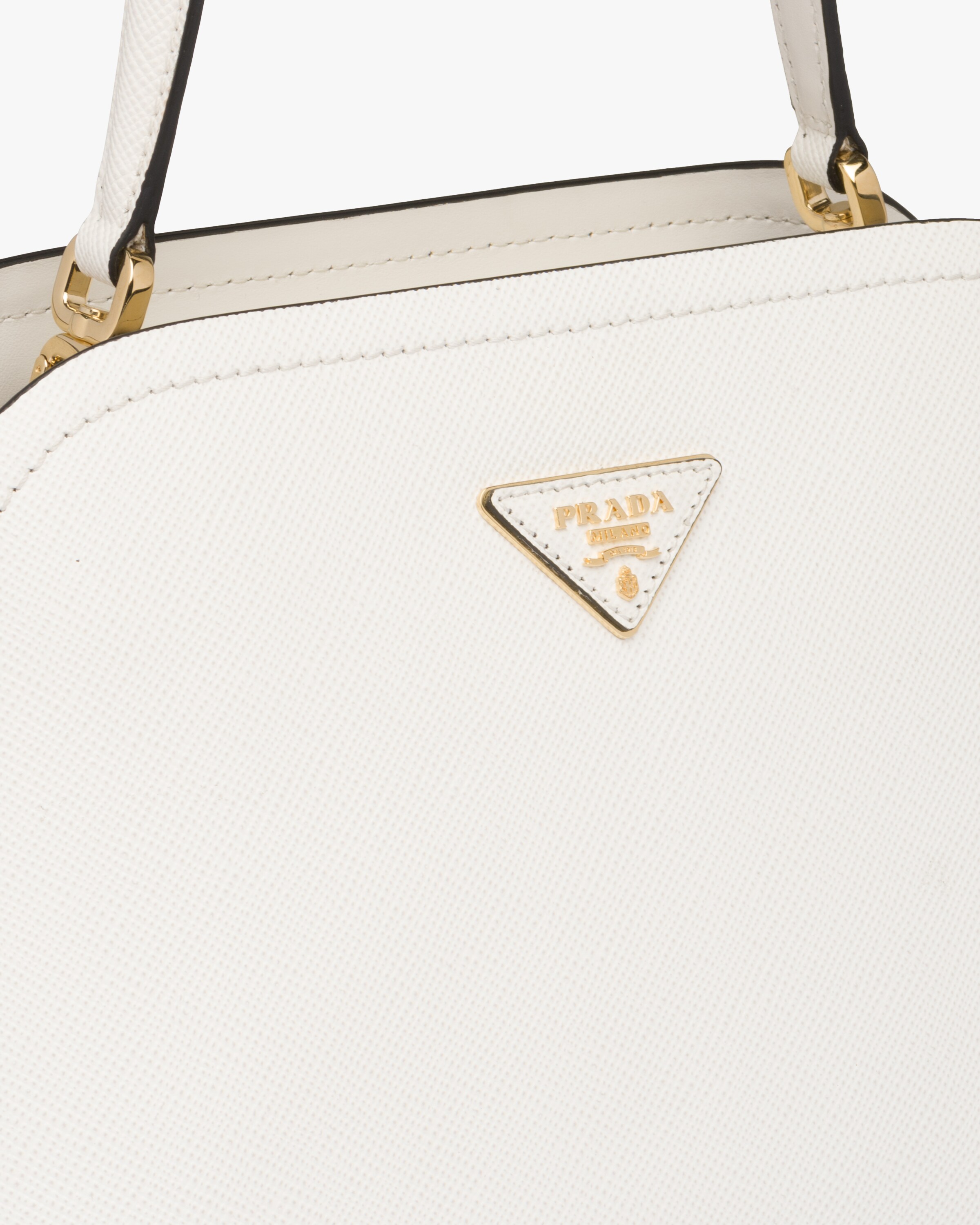 White Medium Saffiano Leather Prada Matinée Bag | Prada
