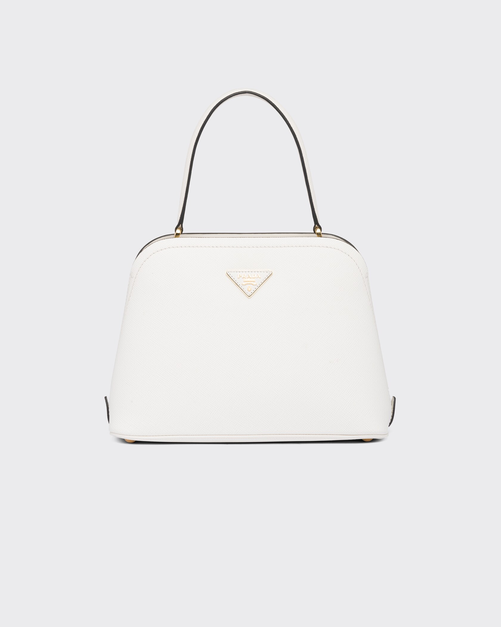White Medium Saffiano Leather Prada Matinée Bag | PRADA
