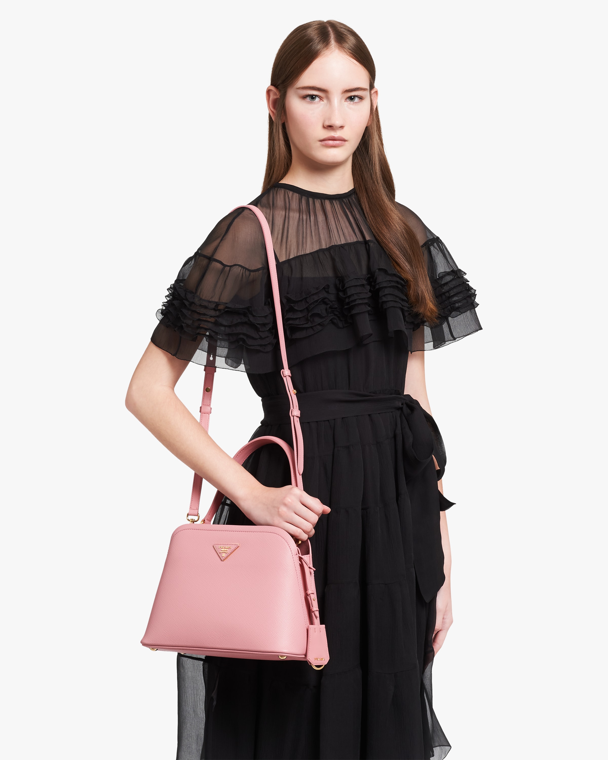 Petal Pink Medium Saffiano Leather Prada Matinée Bag | Prada