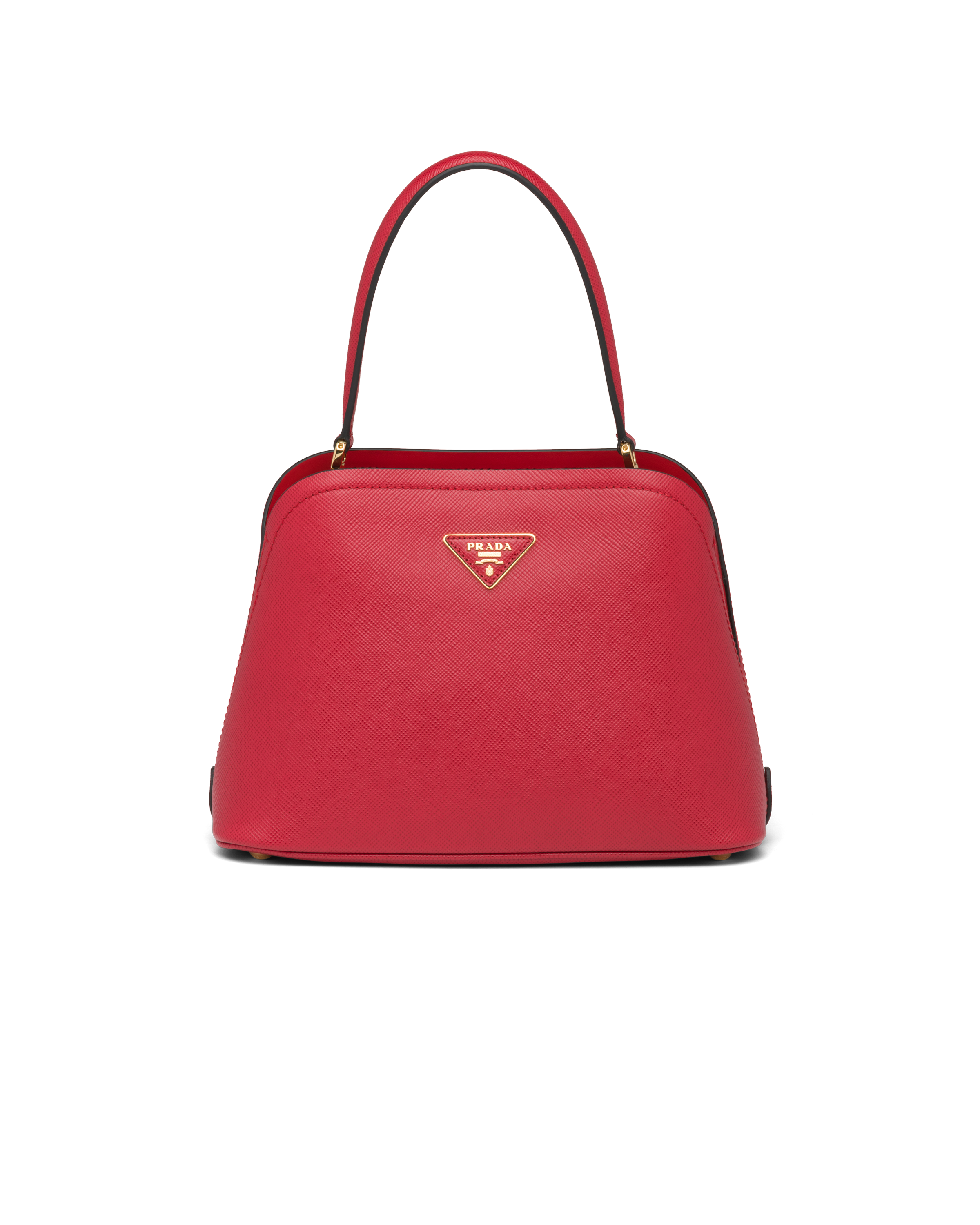프라다 마티네 사피아노 가죽 스몰 숄더백 파이어 엔진 레드 | PRADA