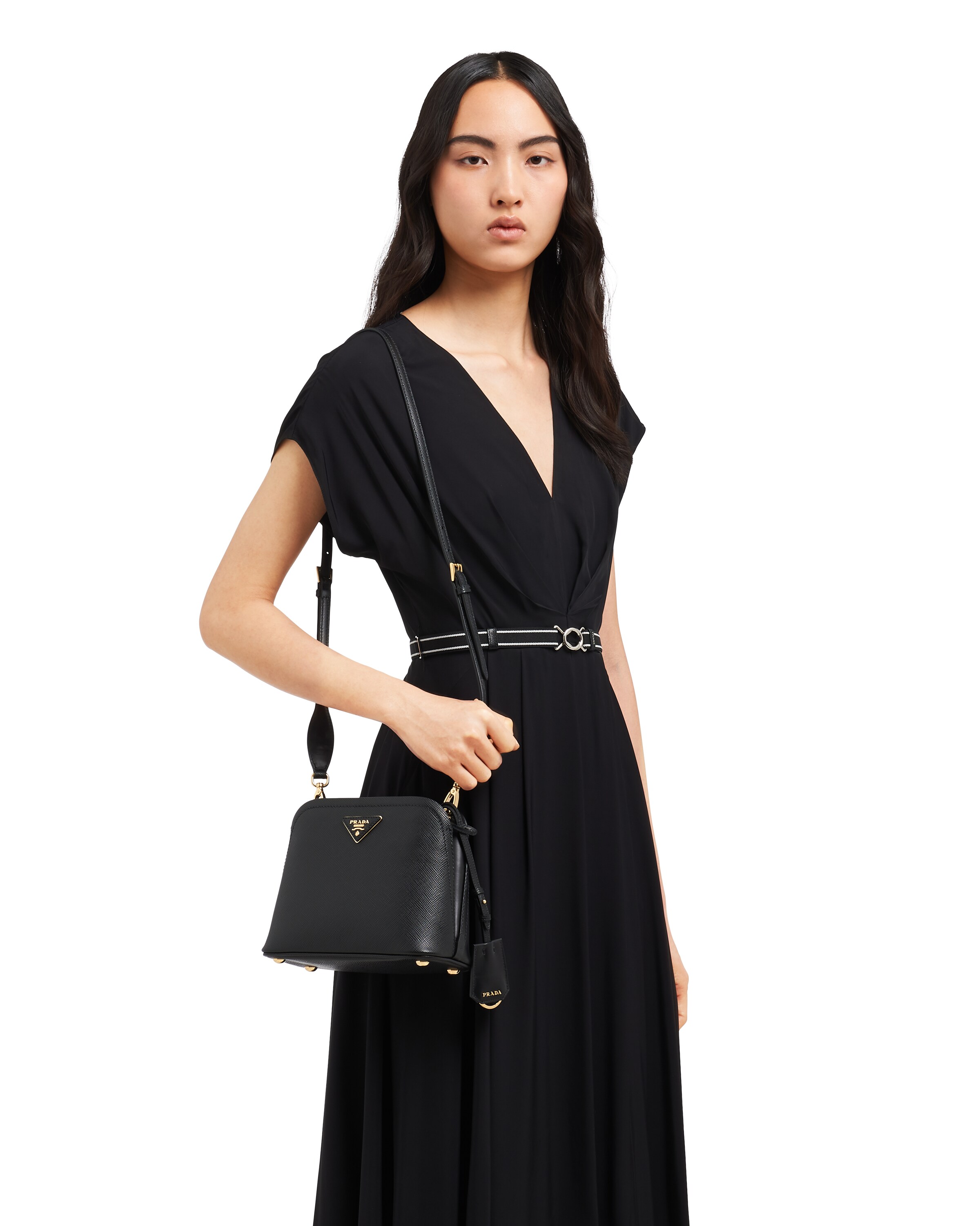 Black Prada Matinée Micro Saffiano leather bag | Prada