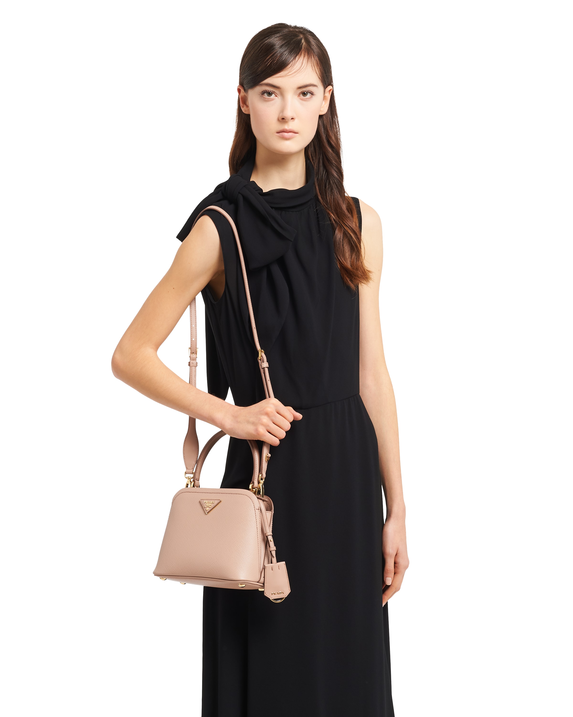 Powder Pink Prada Matinée Micro Saffiano leather bag | Prada