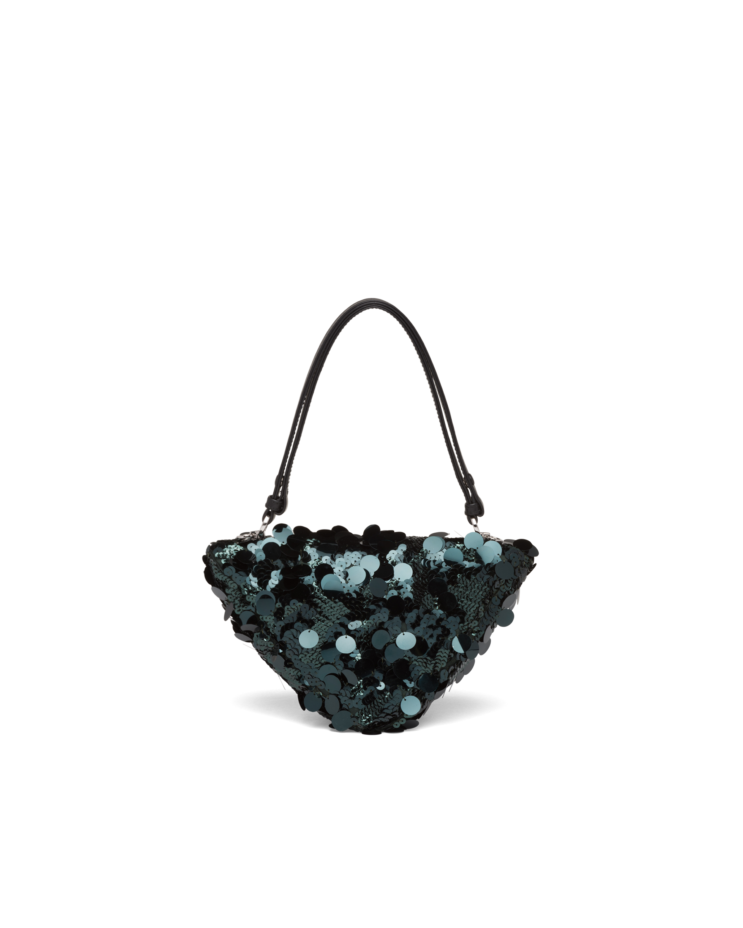 Bottle Green Prada Triangle sequin and leather handbag | Prada