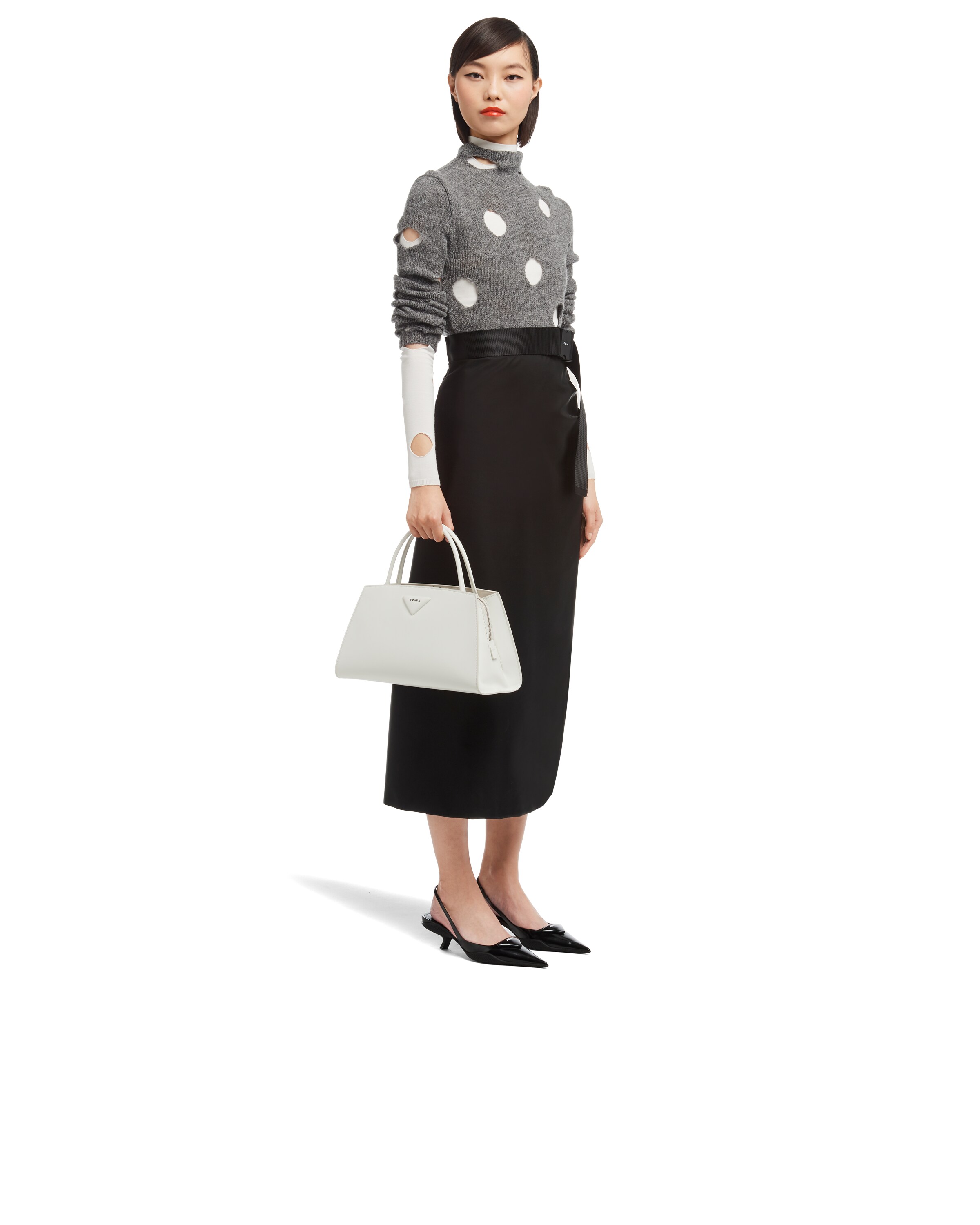 Brushed leather handbag | Prada