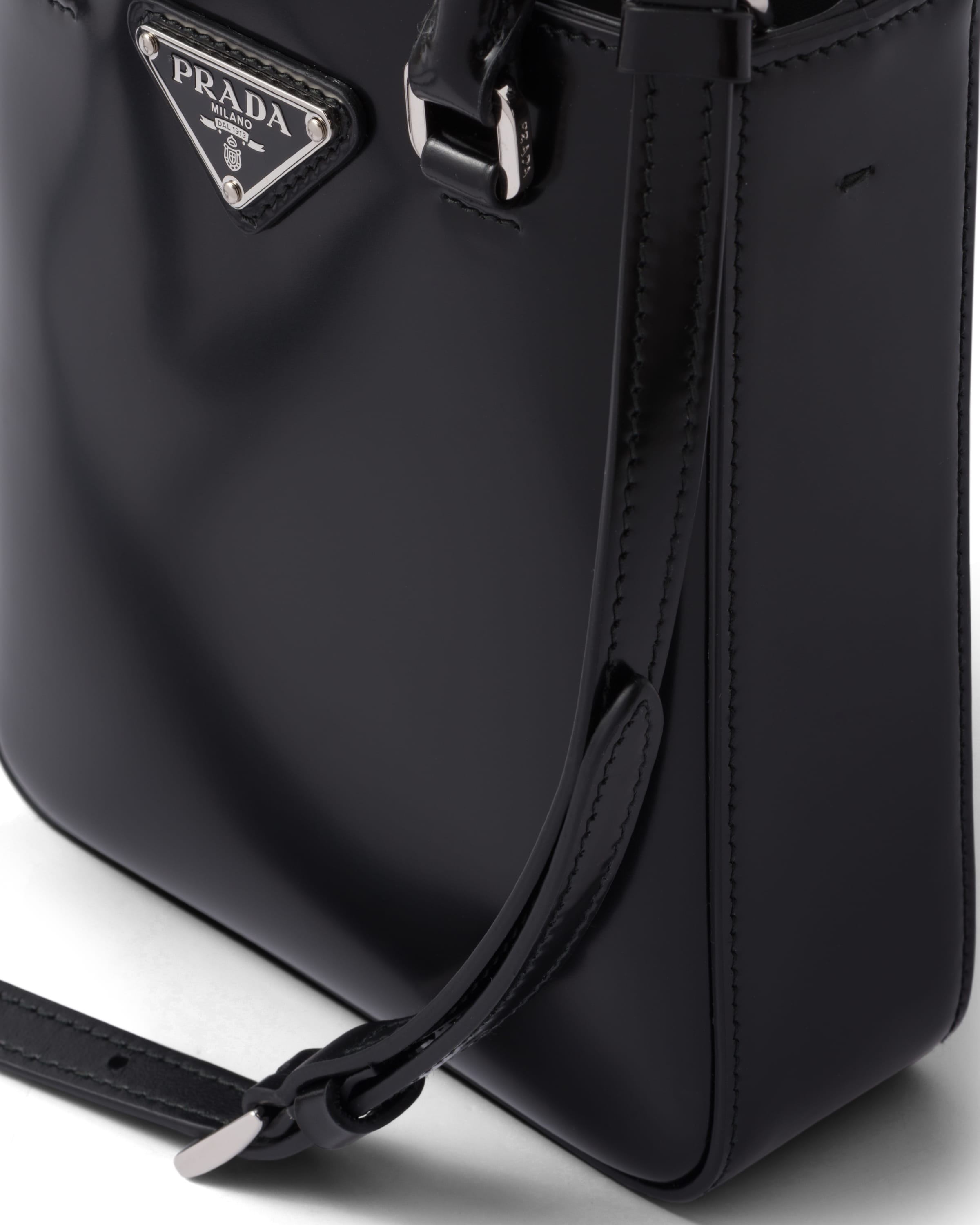 Small brushed leather tote | Prada