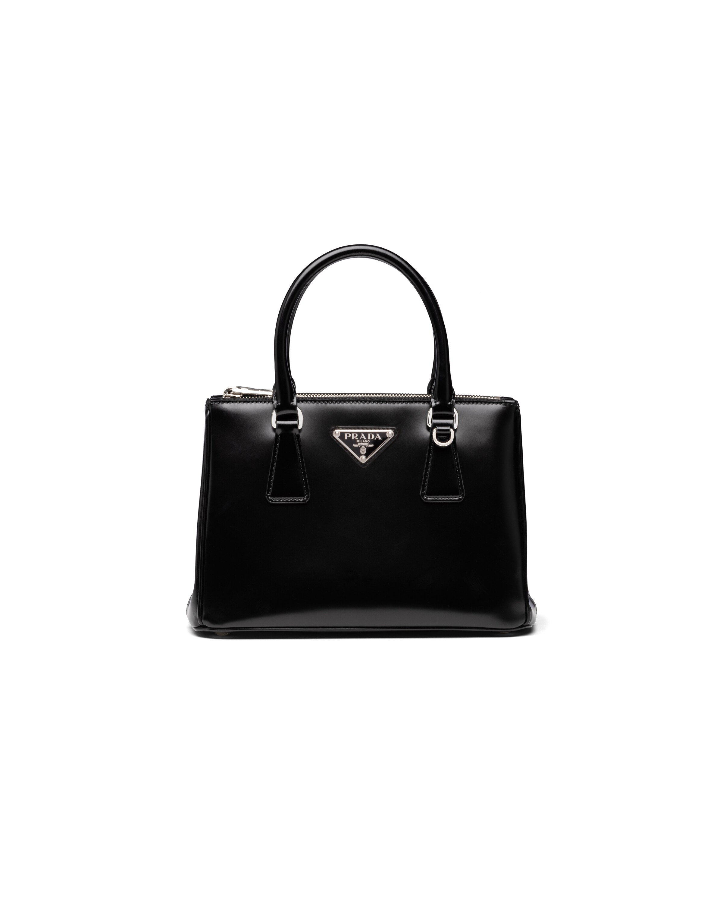 Petit sac Prada Galleria en cuir brossé Noir | Prada