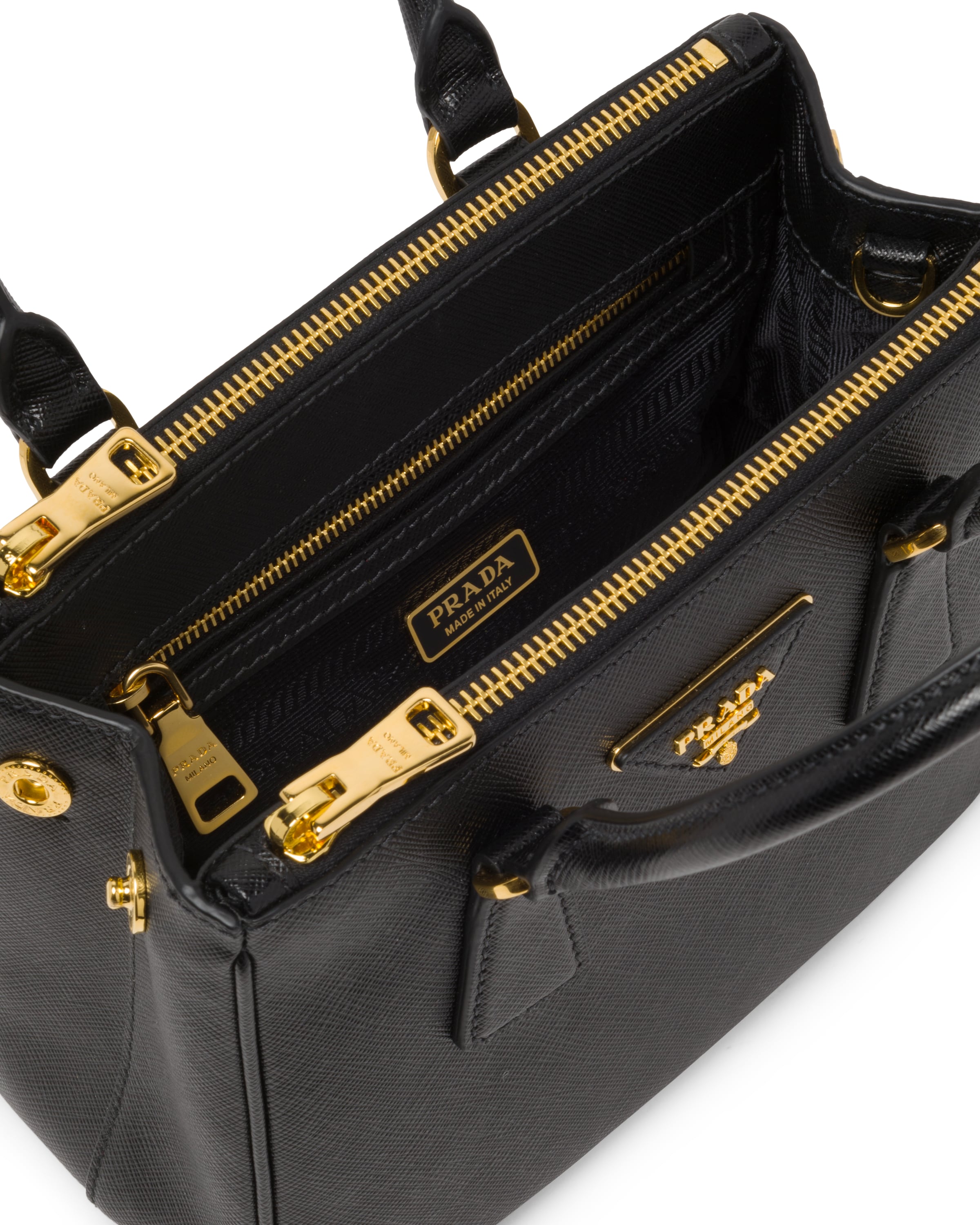 Schwarz Prada Galleria Micro Tasche aus Saffiano-Leder | Prada