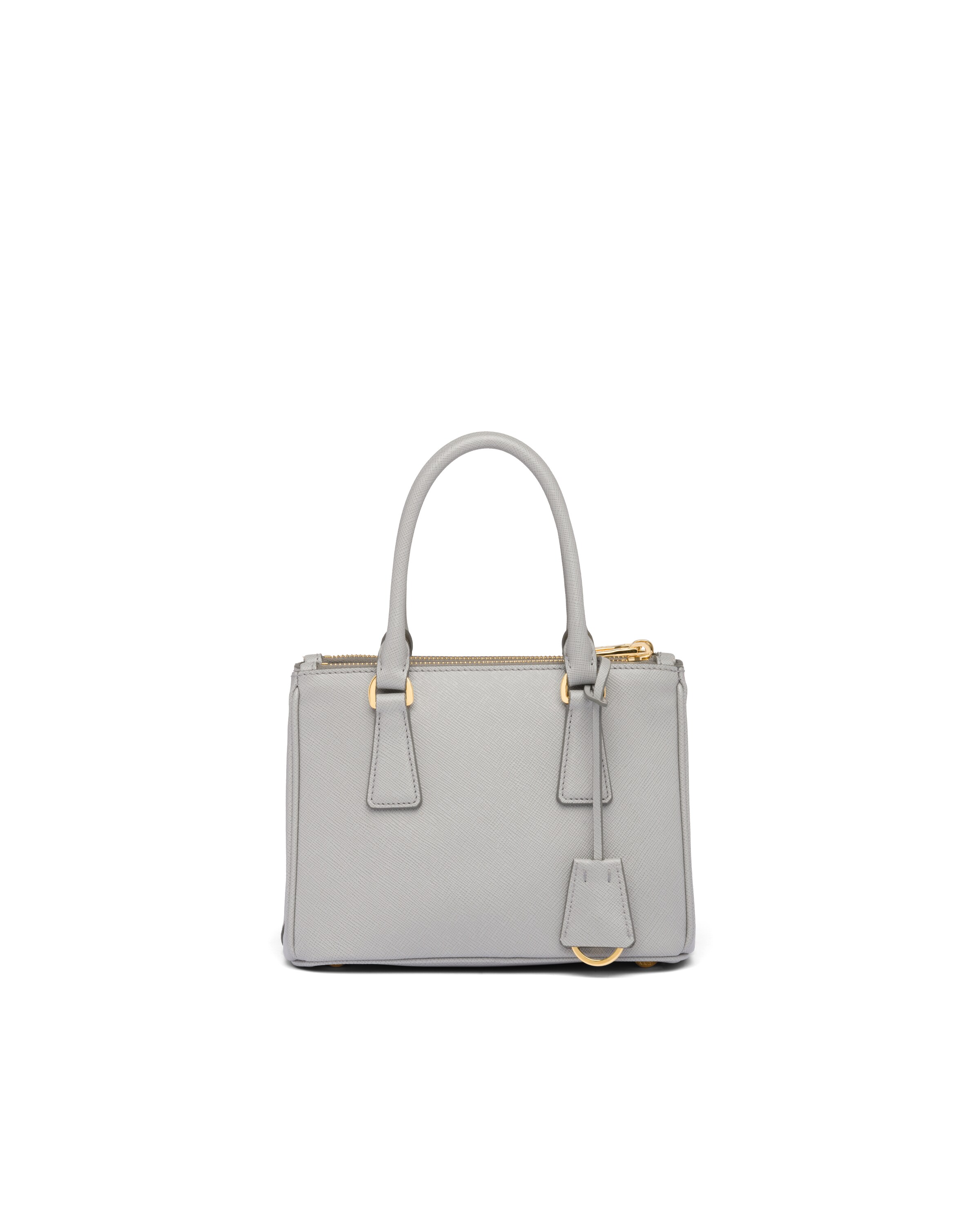 Cloudy Gray Prada Galleria Saffiano leather micro-bag | Prada