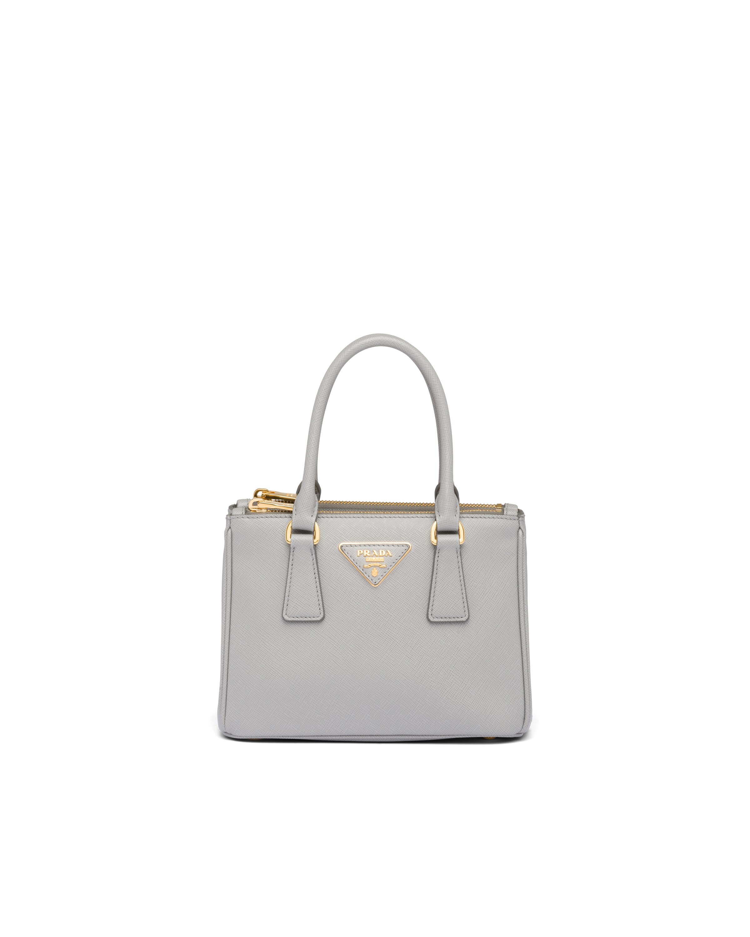 Cloudy Gray Prada Galleria Saffiano leather micro-bag | Prada