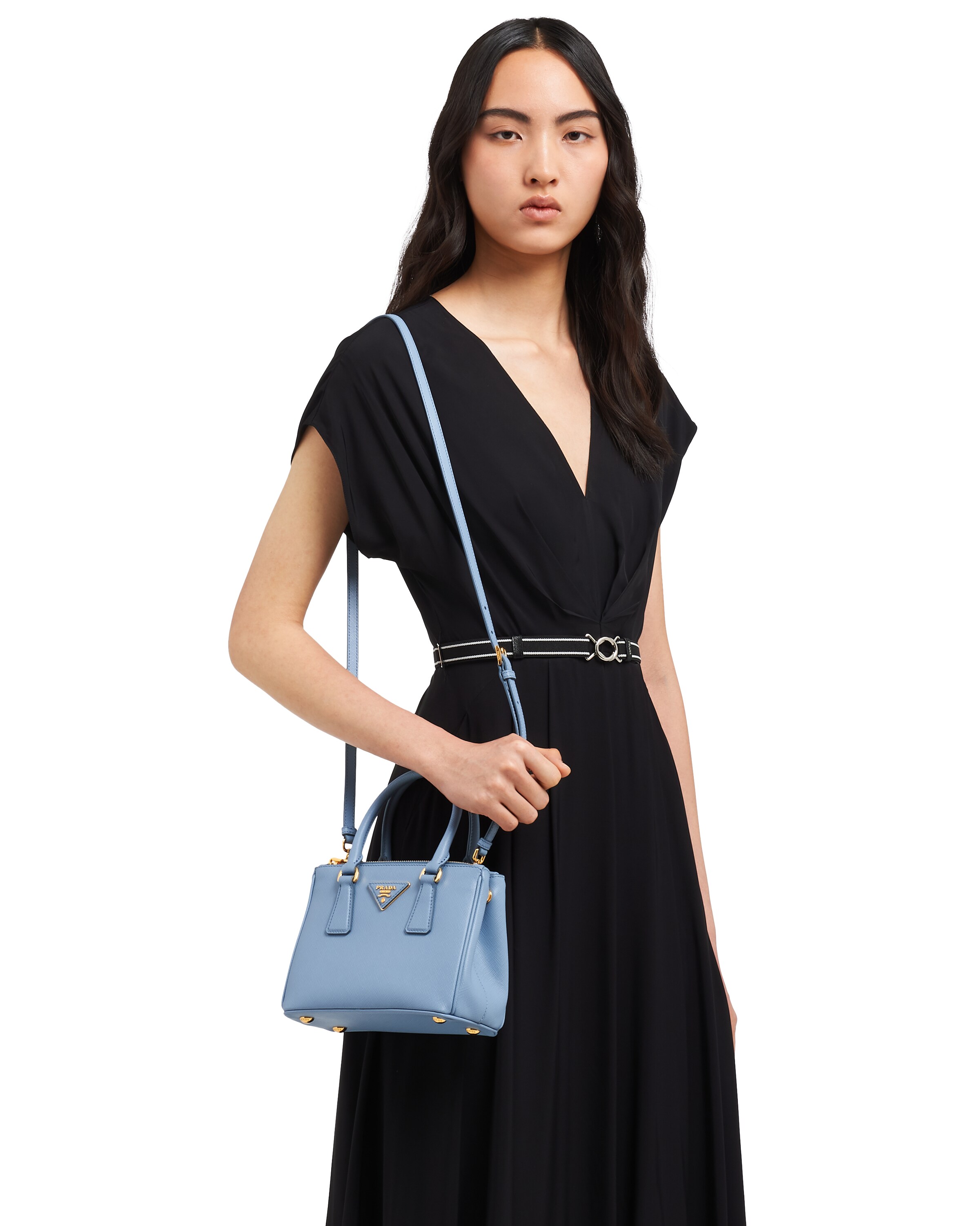 Astral Blue Prada Galleria Saffiano leather micro-bag | Prada