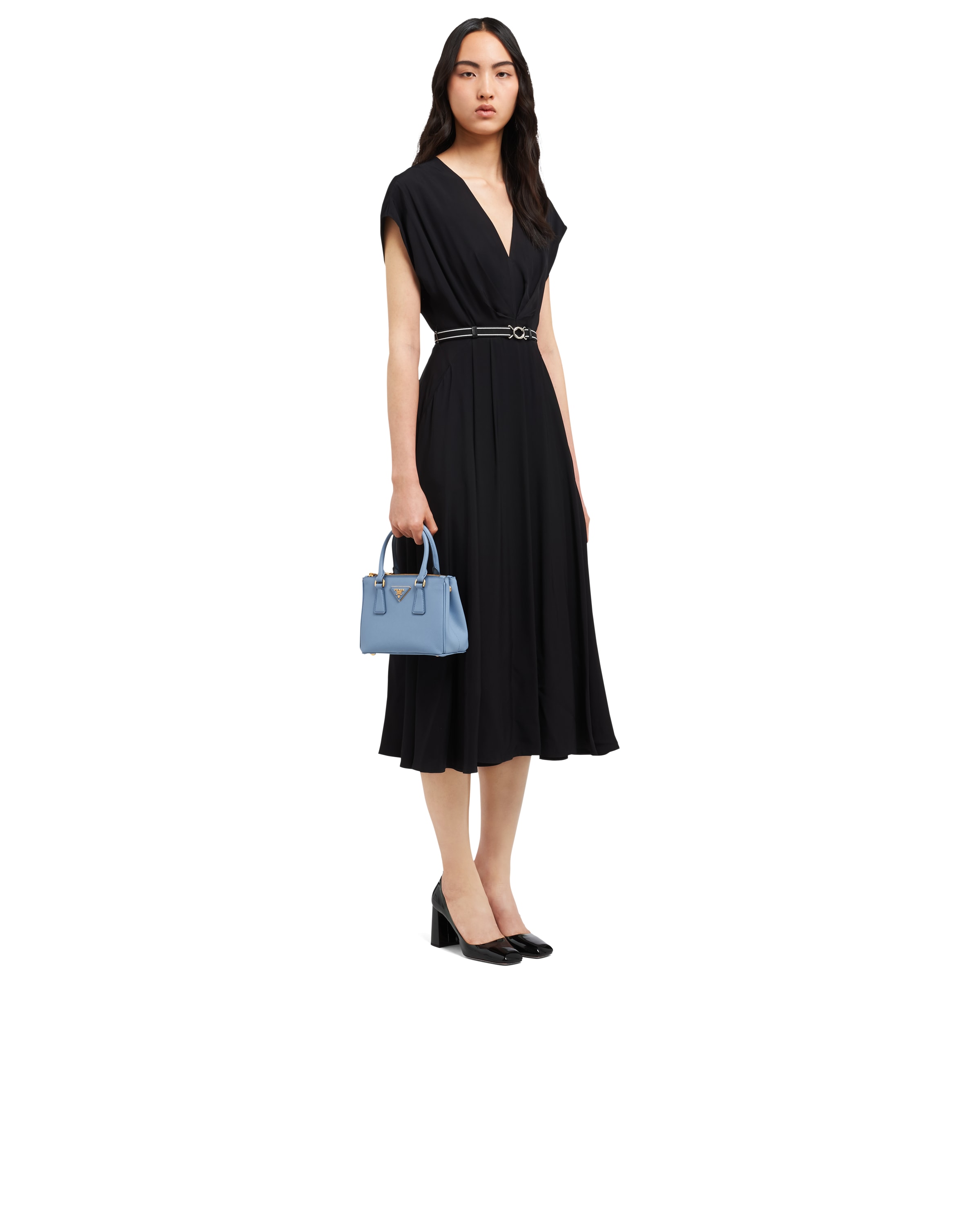 Astral Blue Prada Galleria Saffiano leather micro-bag | Prada