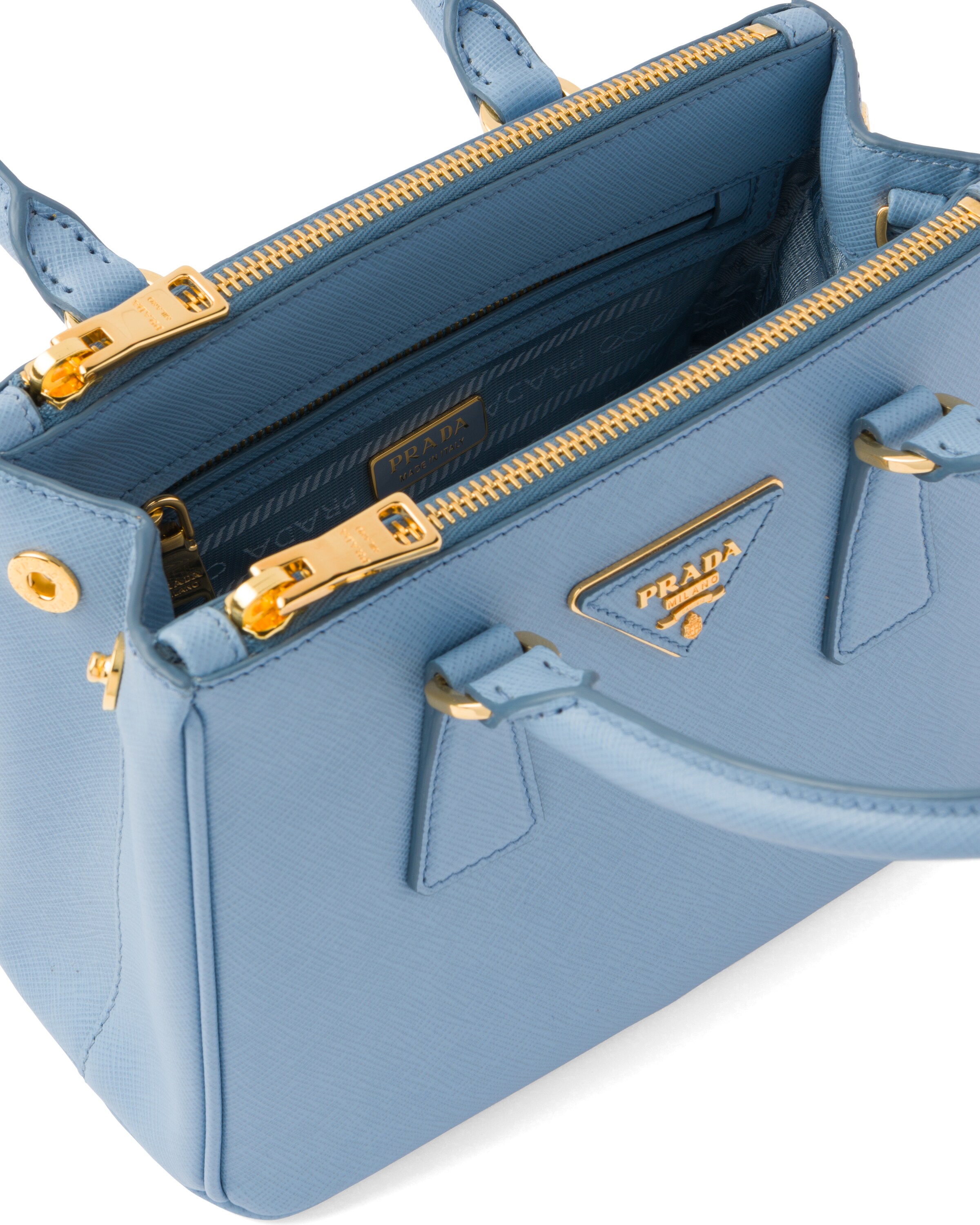 Astral Blue Prada Galleria Saffiano leather micro-bag | Prada