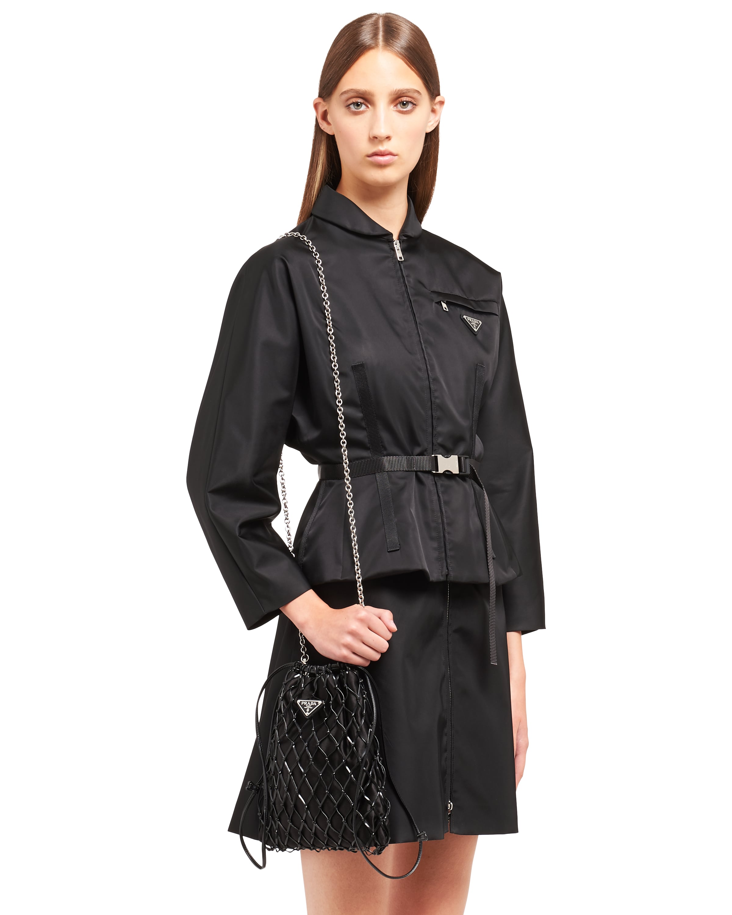 Black Fabric Mesh Bag | Prada