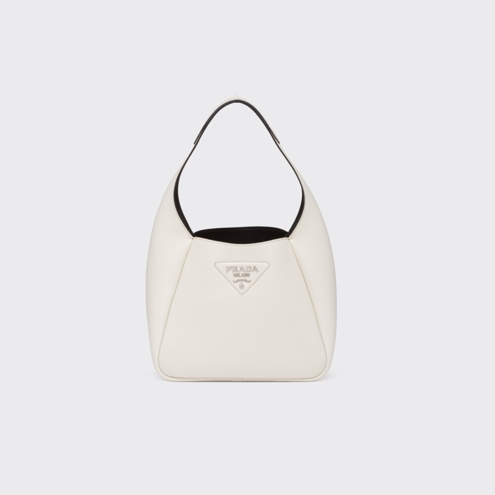 Chalk White Leather handbag | Prada