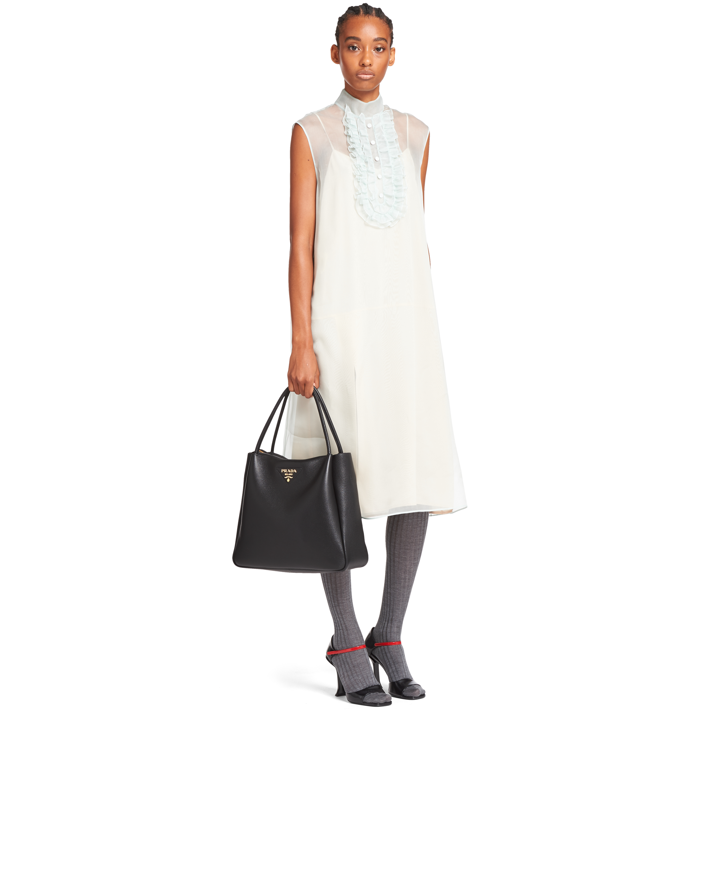 Black Medium leather handbag | Prada