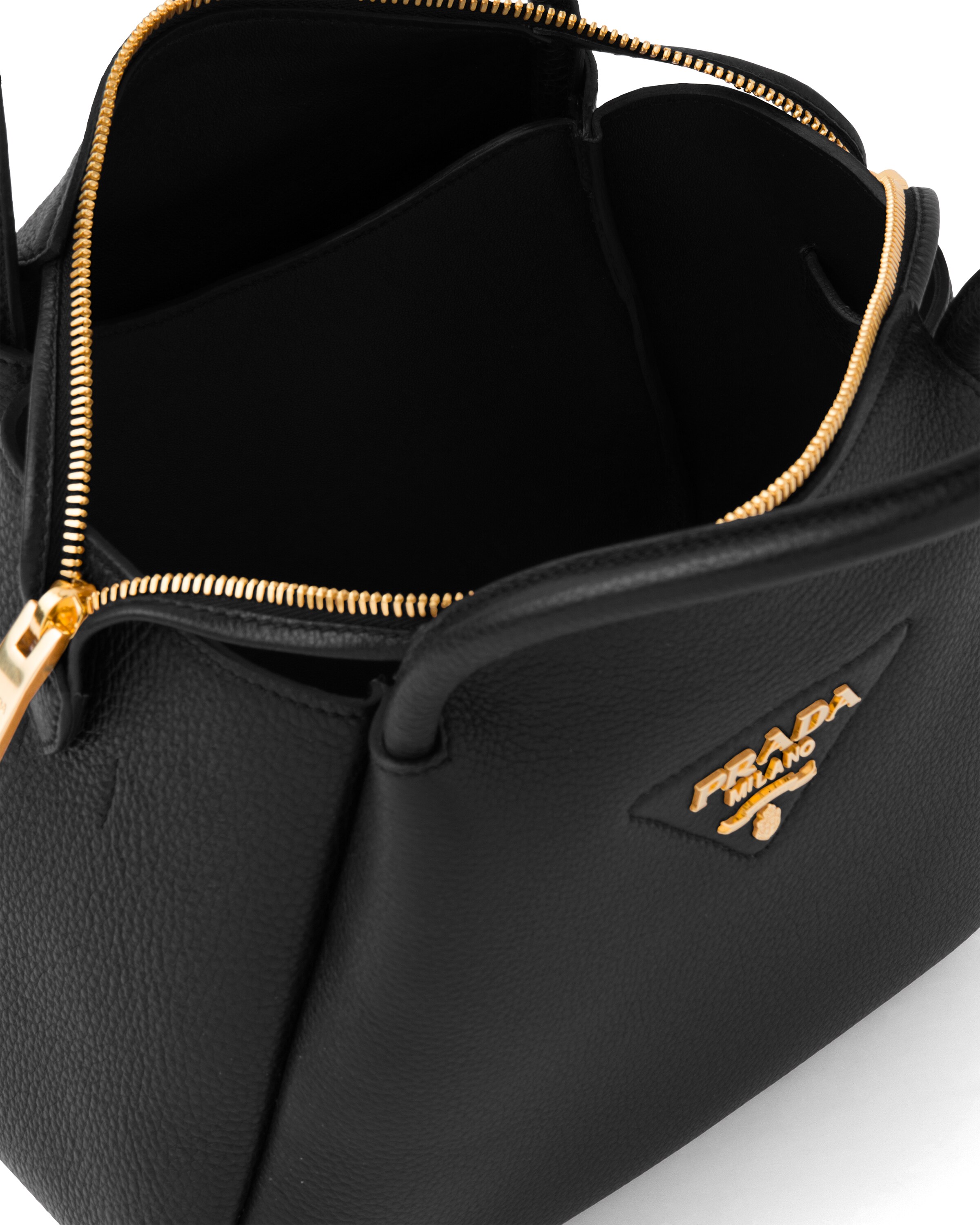 Petit sac à main en cuir Noir | Prada