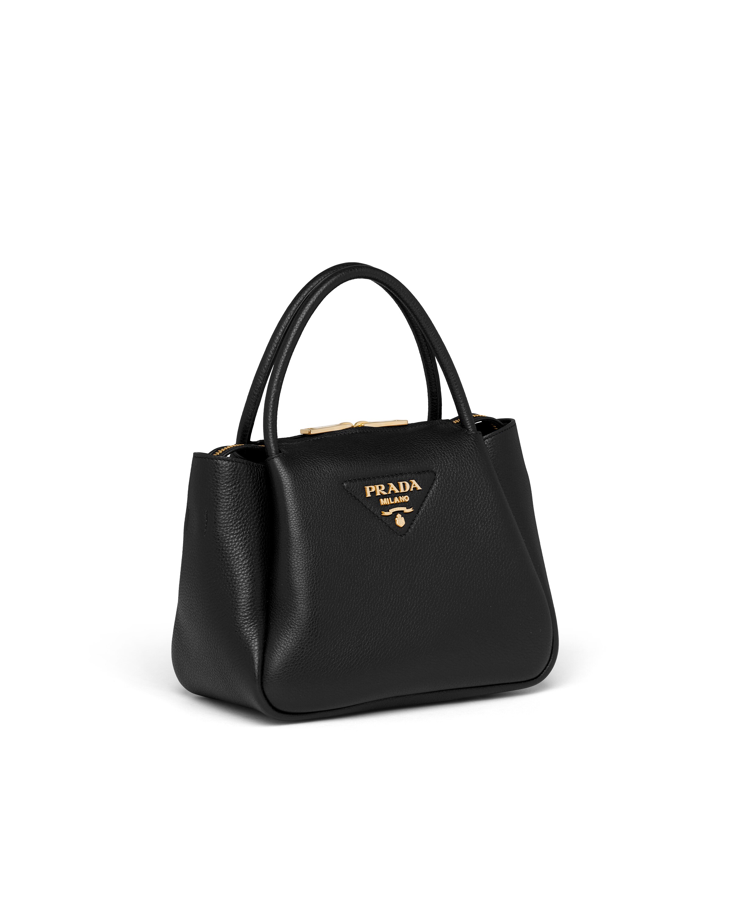 Petit sac à main en cuir Noir | Prada