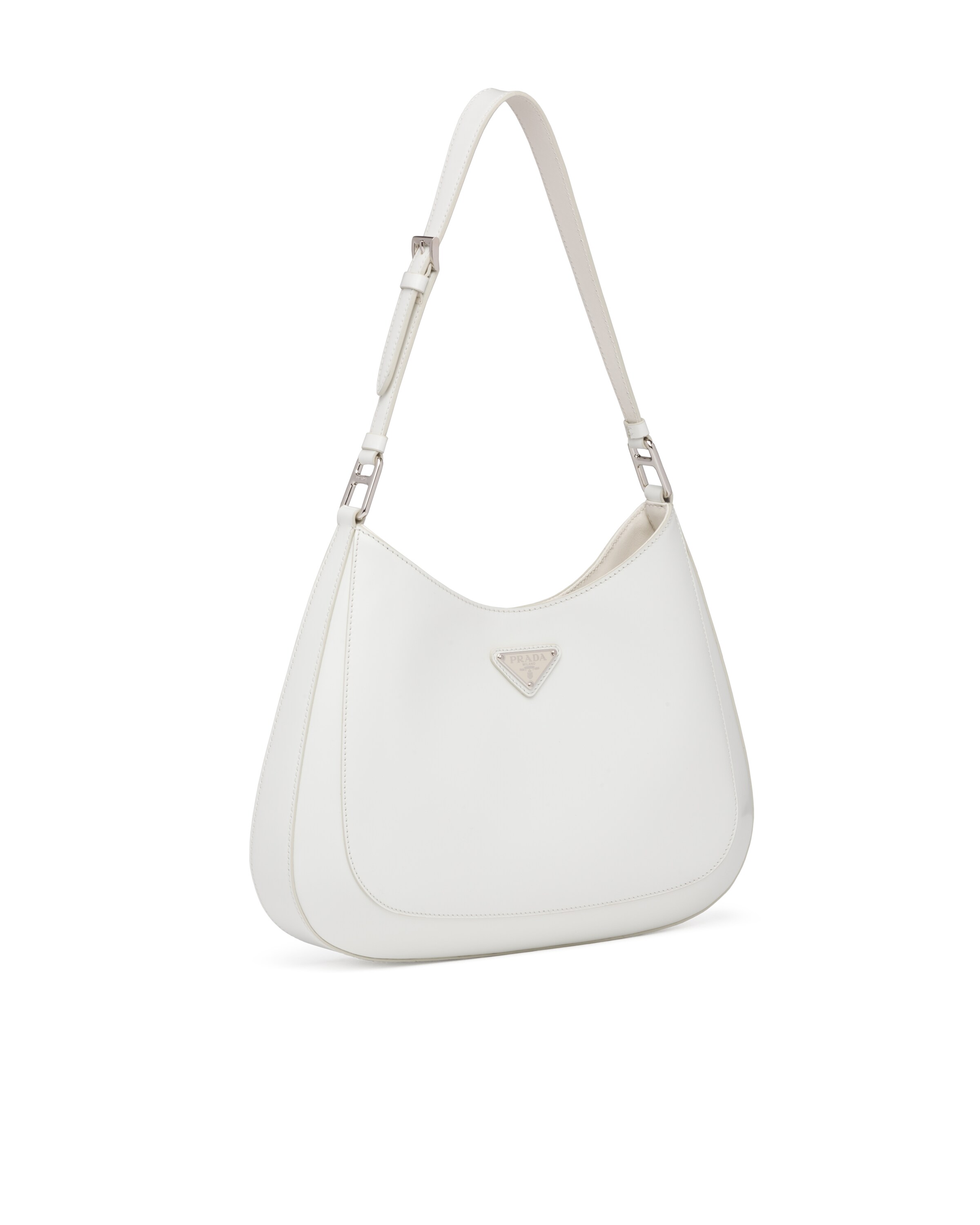 White Prada Cleo brushed leather shoulder bag | Prada