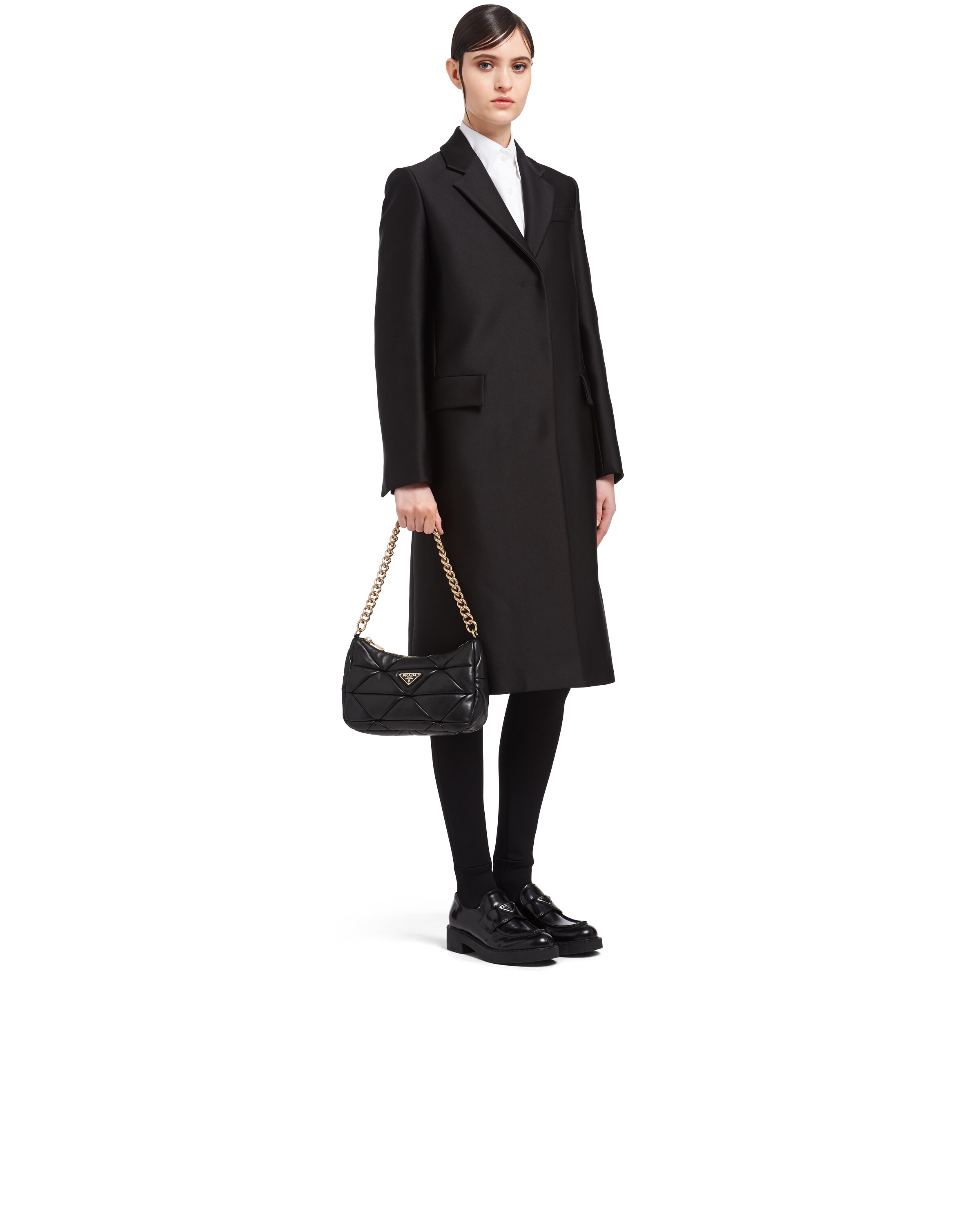 Black Prada System nappa leather patchwork shoulder bag | Prada